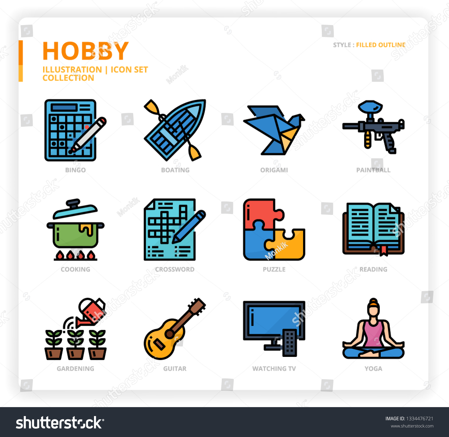 Hobby Icon Set Stock Vector (Royalty Free) 1334476721 | Shutterstock