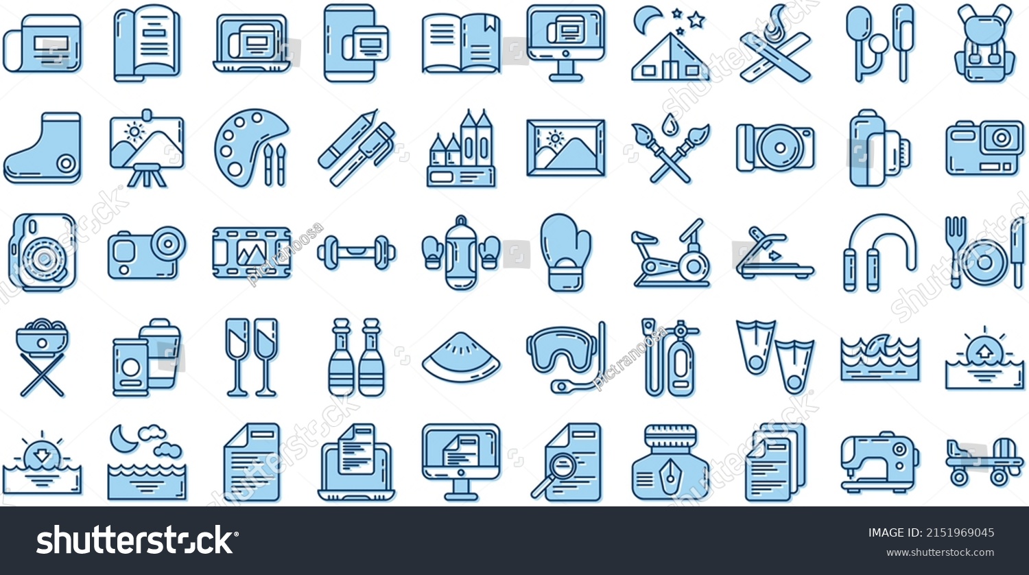 Hobby Set Icon On Transparent Background Stock Vector (Royalty Free ...