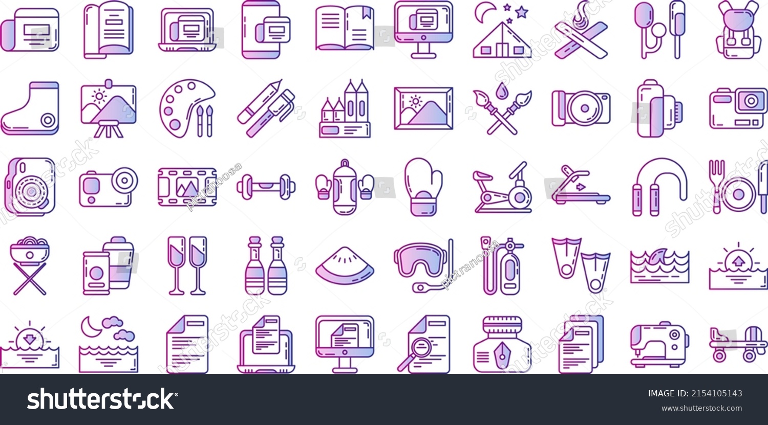 Hobby Set Icon On Transparent Background Stock Vector (Royalty Free ...