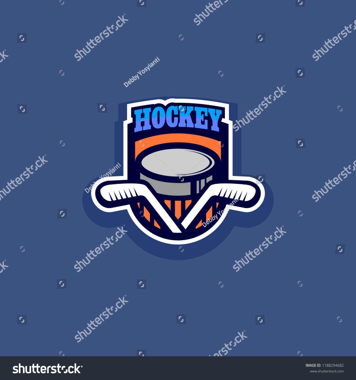 Hockey Logo Design Vector Stock Vector (Royalty Free) 1188294682 ...
