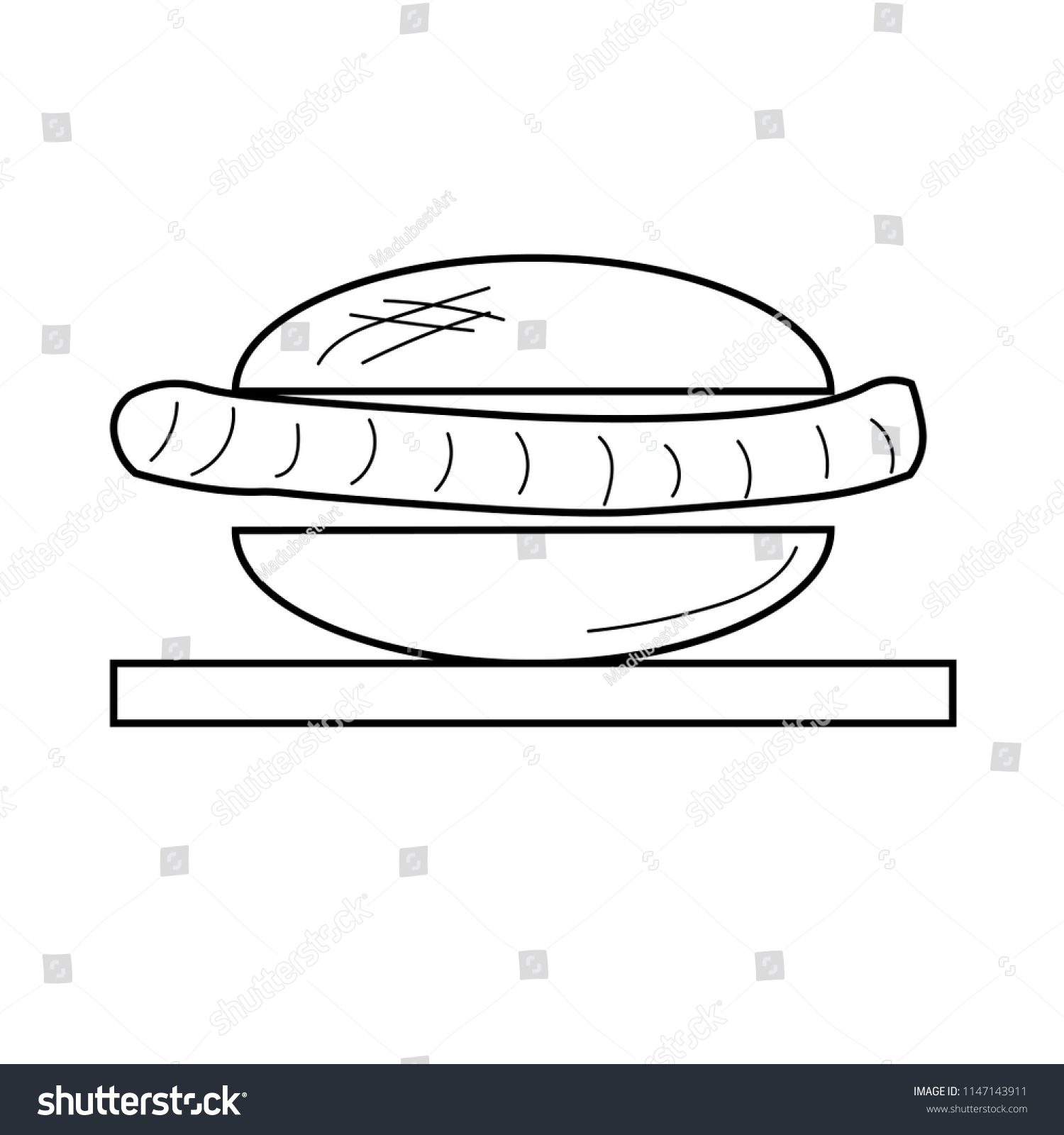 Hod Dog Vector Icon Stock Vector (Royalty Free) 1147143911