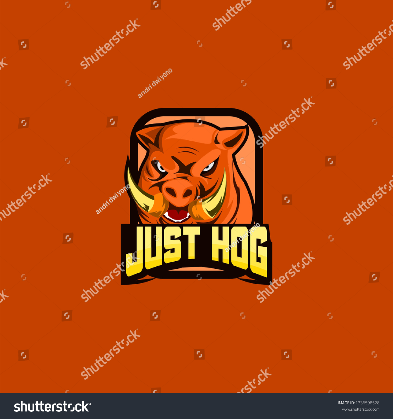 Hog Logo Concept Stock Vector (Royalty Free) 1336598528