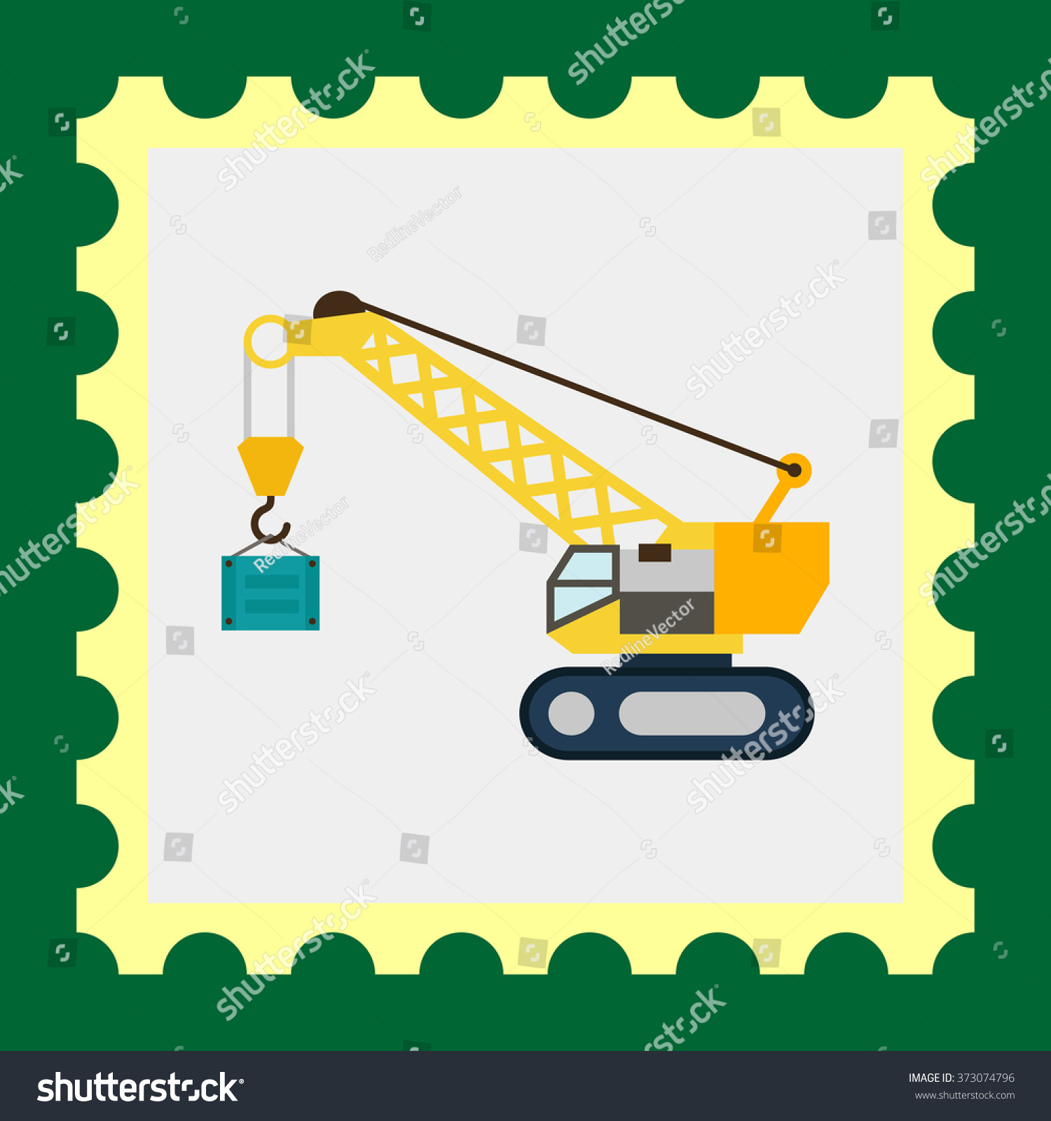 Hoisting Crane Icon Stock Vector (Royalty Free) 373074796