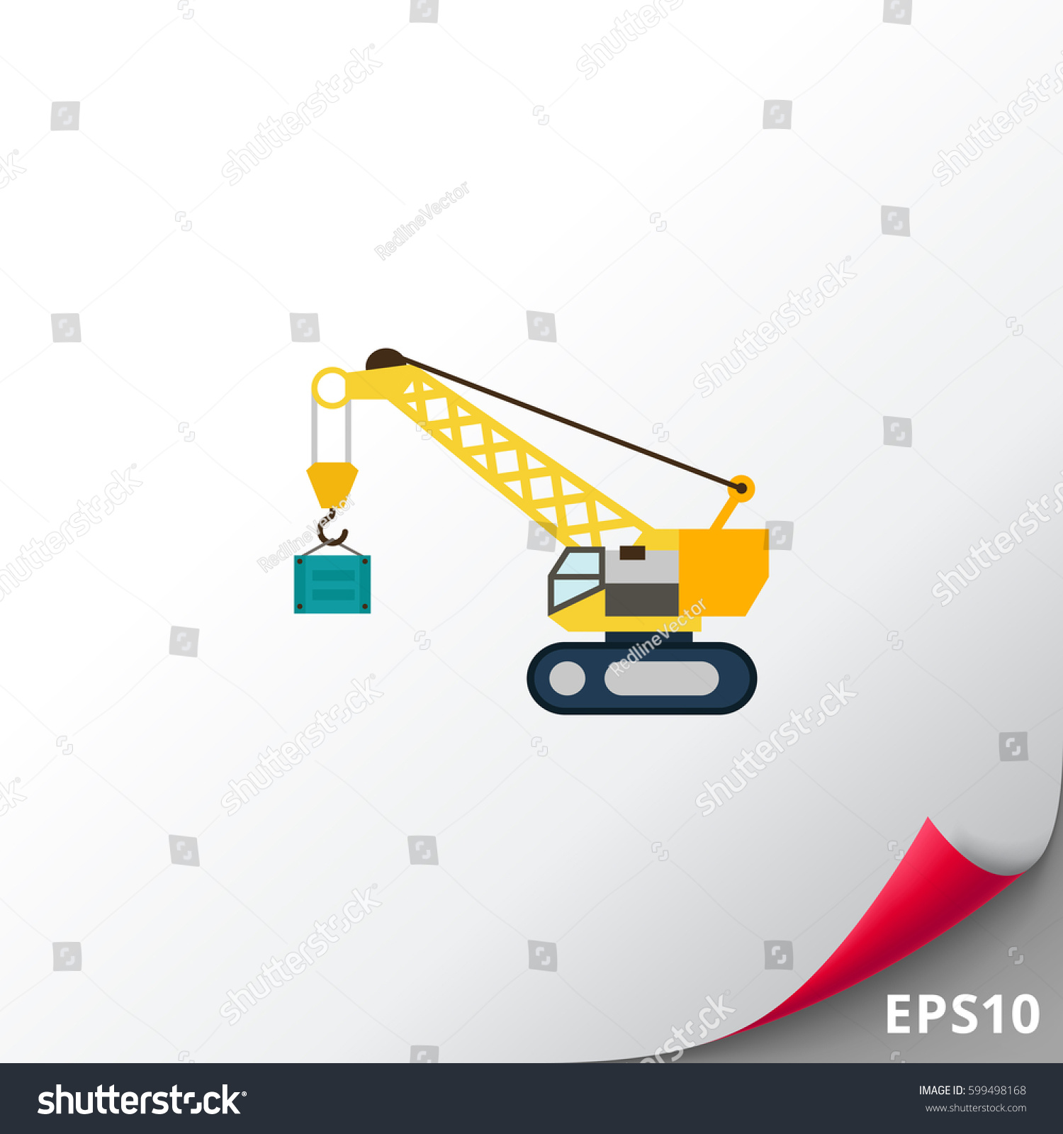 Hoisting Crane Icon Stock Vector (Royalty Free) 599498168 | Shutterstock