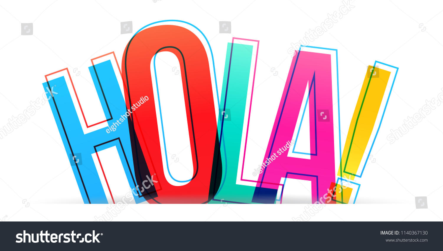 Hola Colorful Word Vector Design Stock Vector (Royalty Free) 1140367130 ...