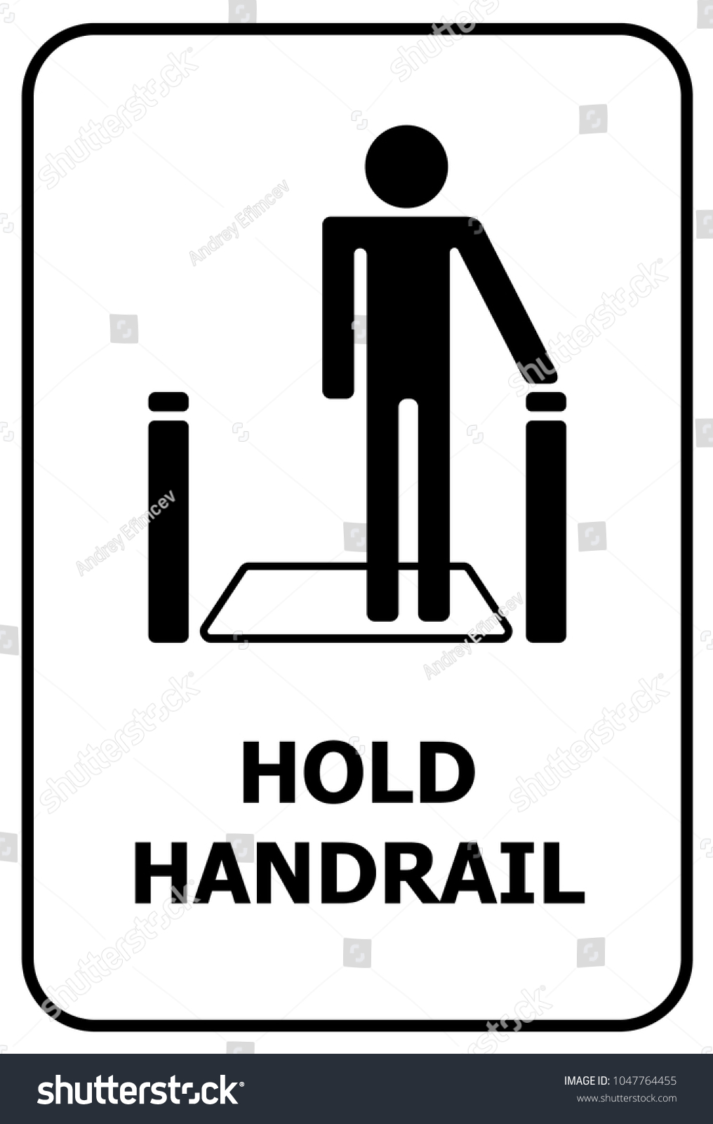 Hold Handrail Sign White Vector Stock Vector (Royalty Free) 1047764455 ...