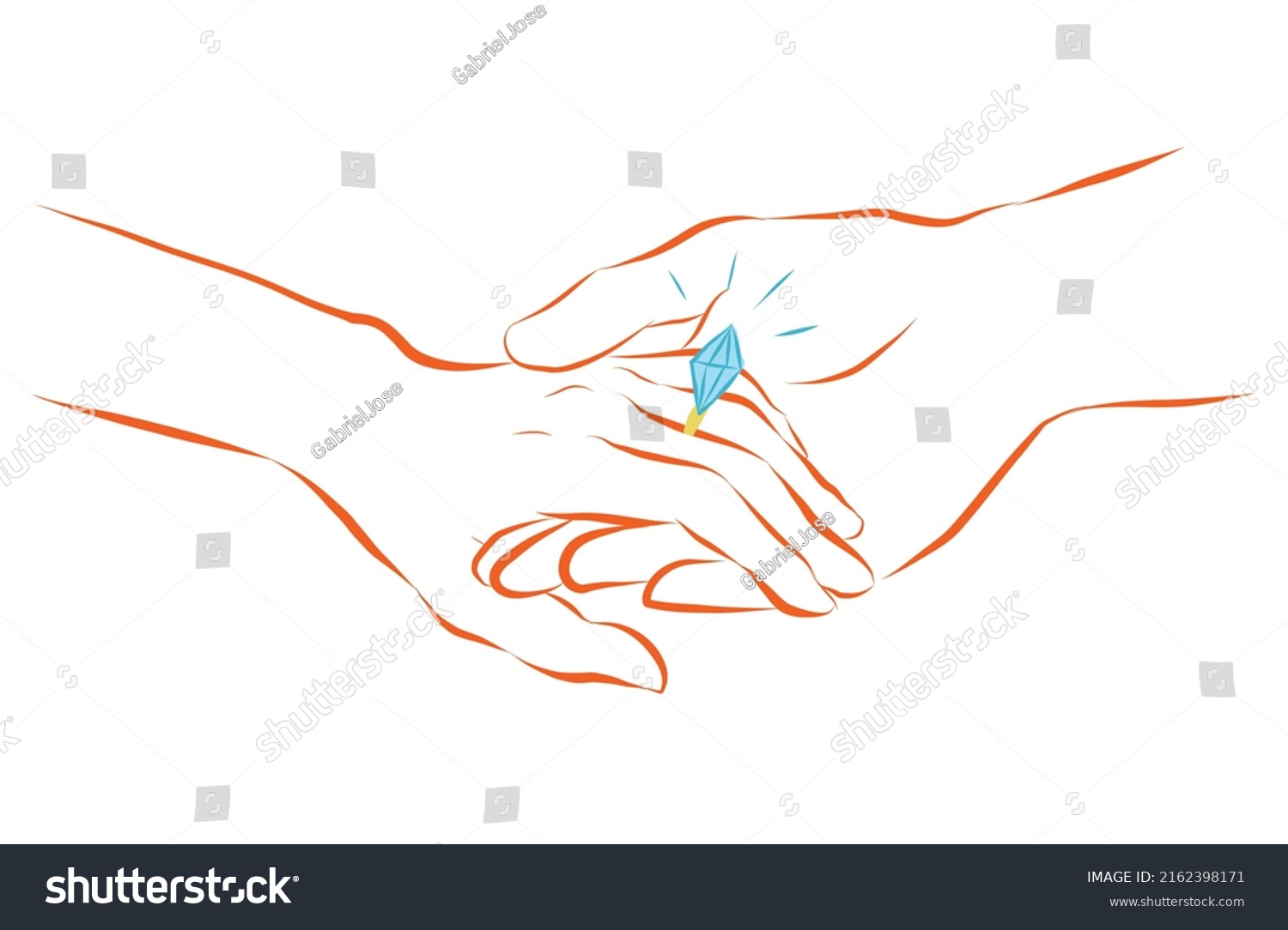 Holding Hands Vector Hand Drawn Illustration Stock Vector (Royalty Free ...