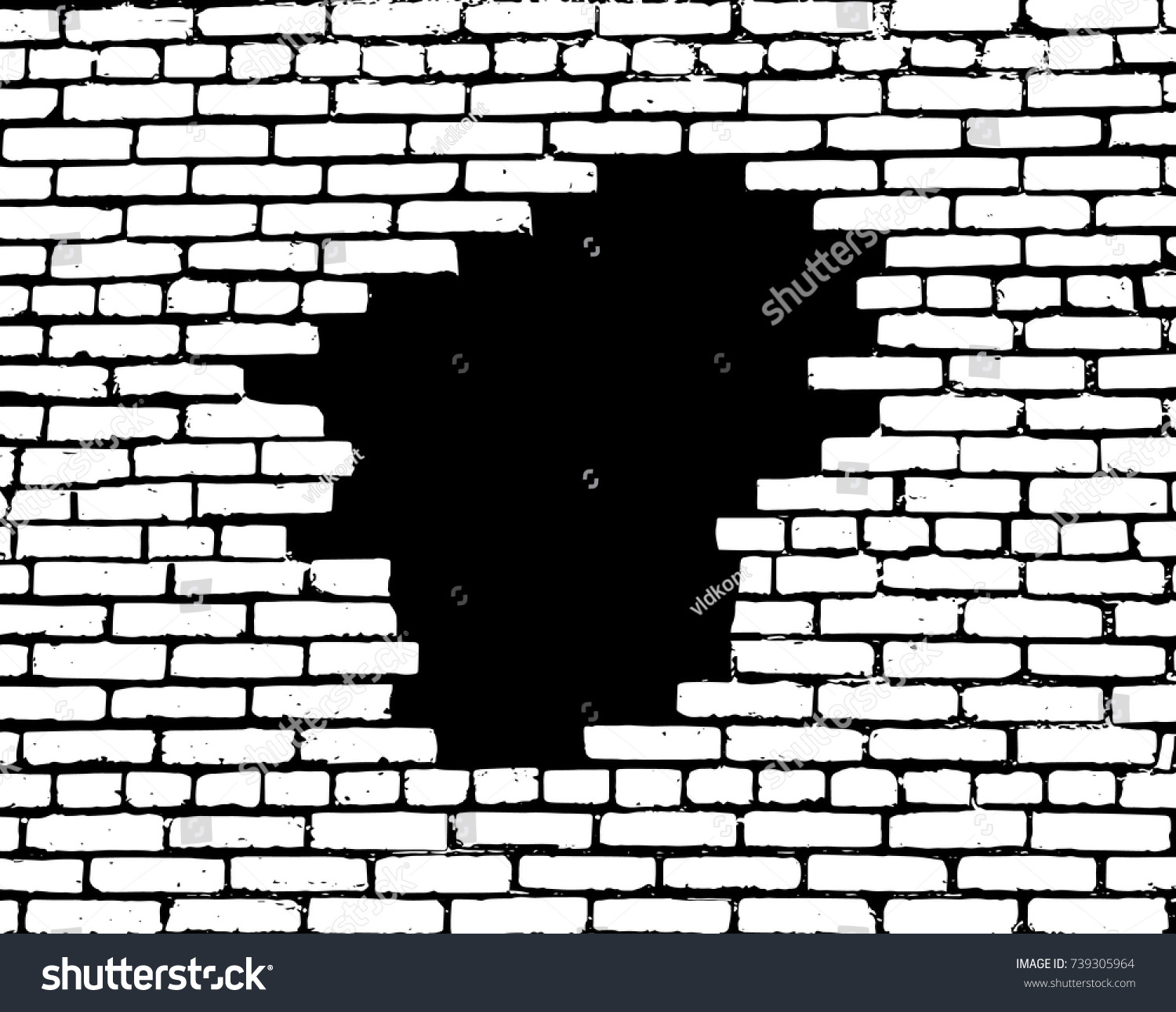 Hole Brick Wall Vector Background Stock Vector (Royalty Free) 739305964 ...