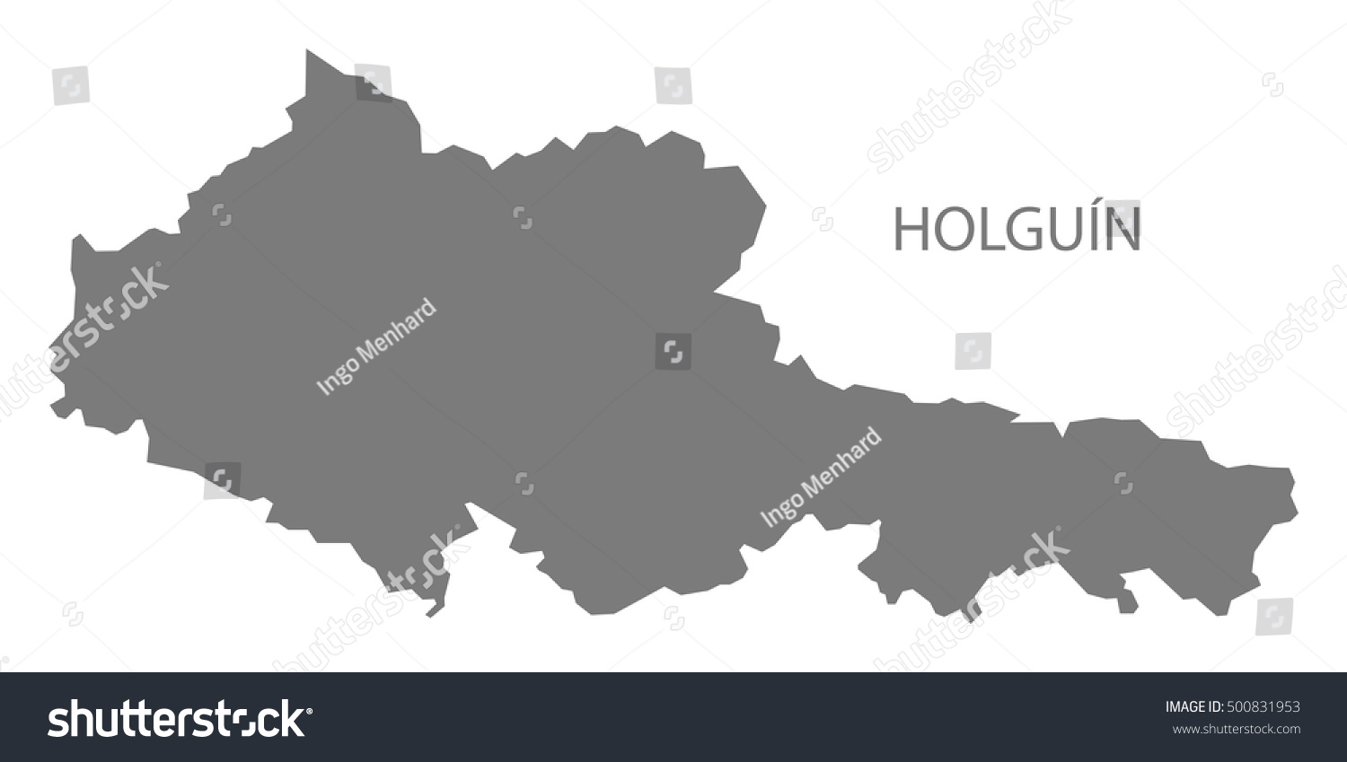 Holguin Cuba Map Grey Stock Vector (Royalty Free) 500831953