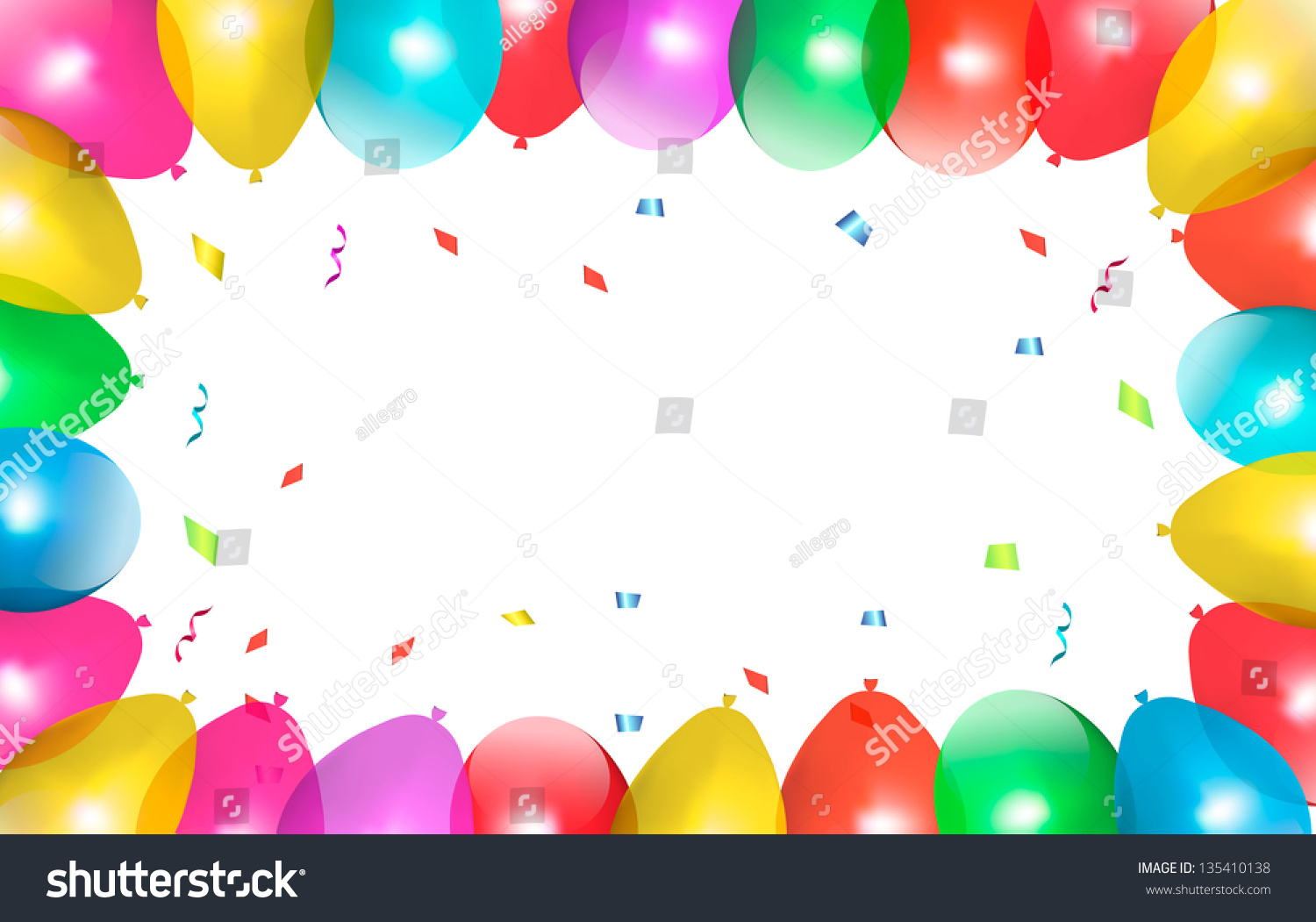 Holiday Frame Colorful Balloons Vector Stock Vector (Royalty Free ...