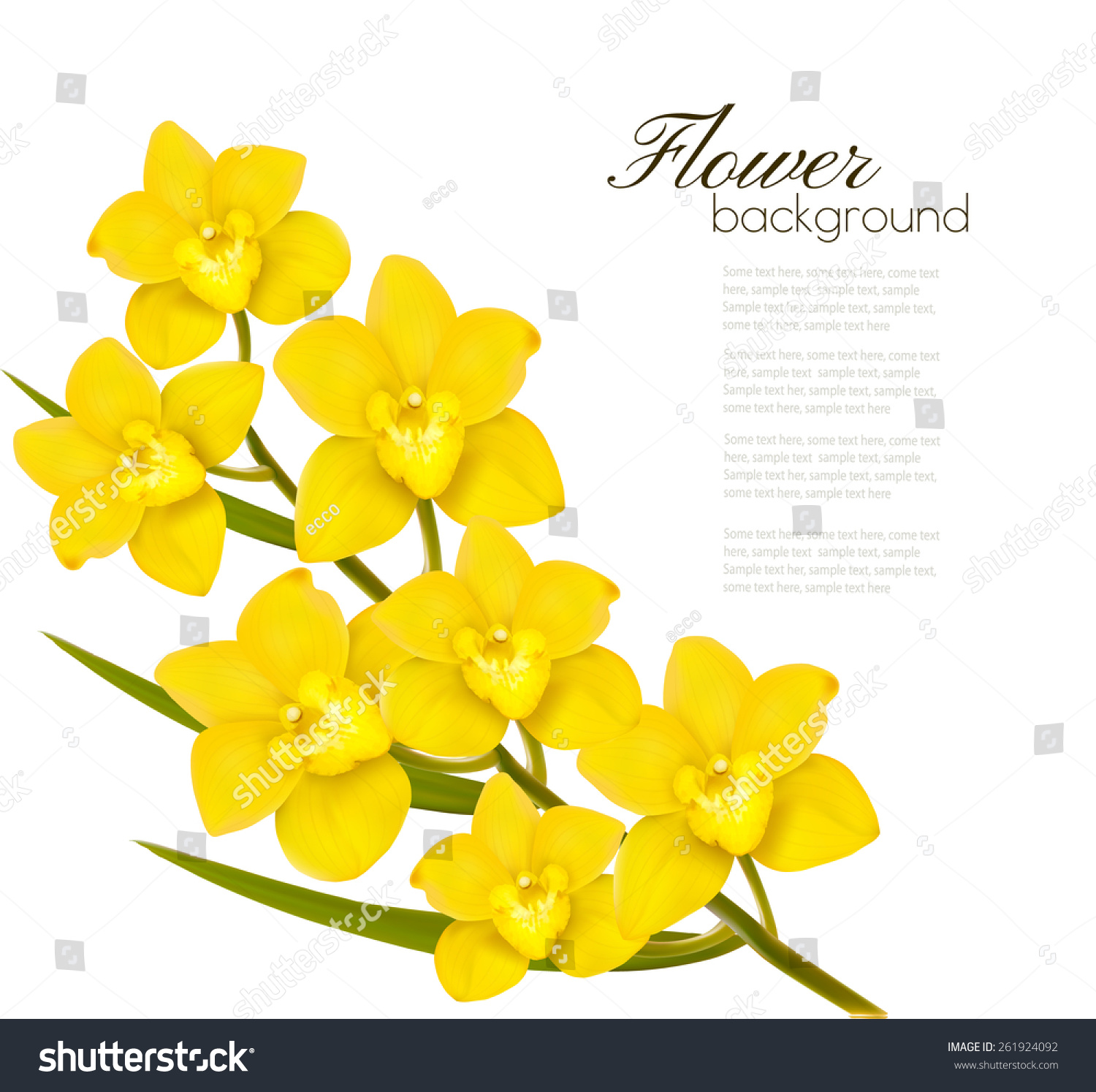 Fondo de flores amarillas. Vector.: vector de stock (libre de regalías ...