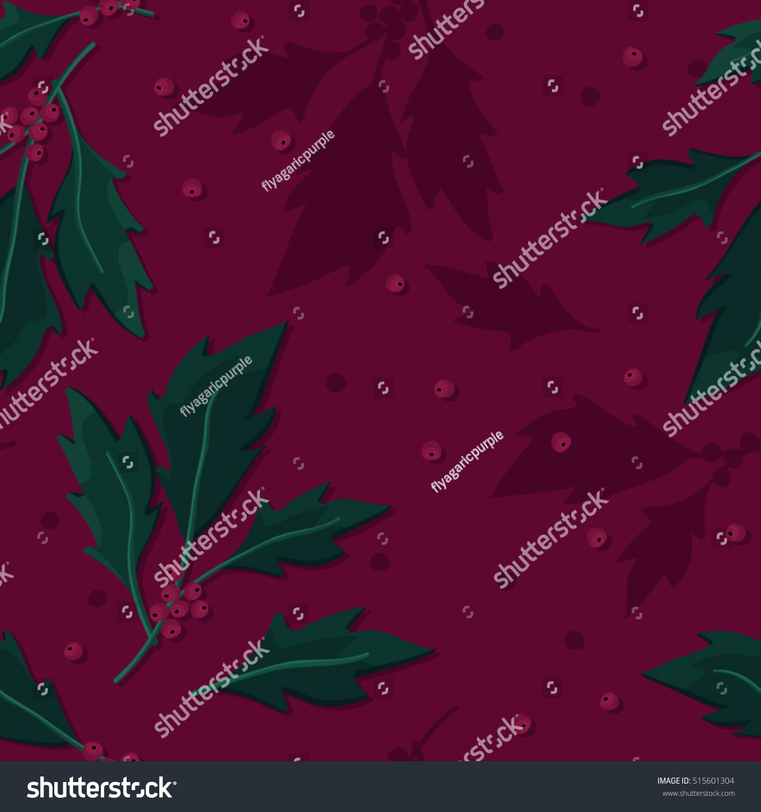 Holly Tree Branches Vector Background Stock Vector (Royalty Free) 515601304