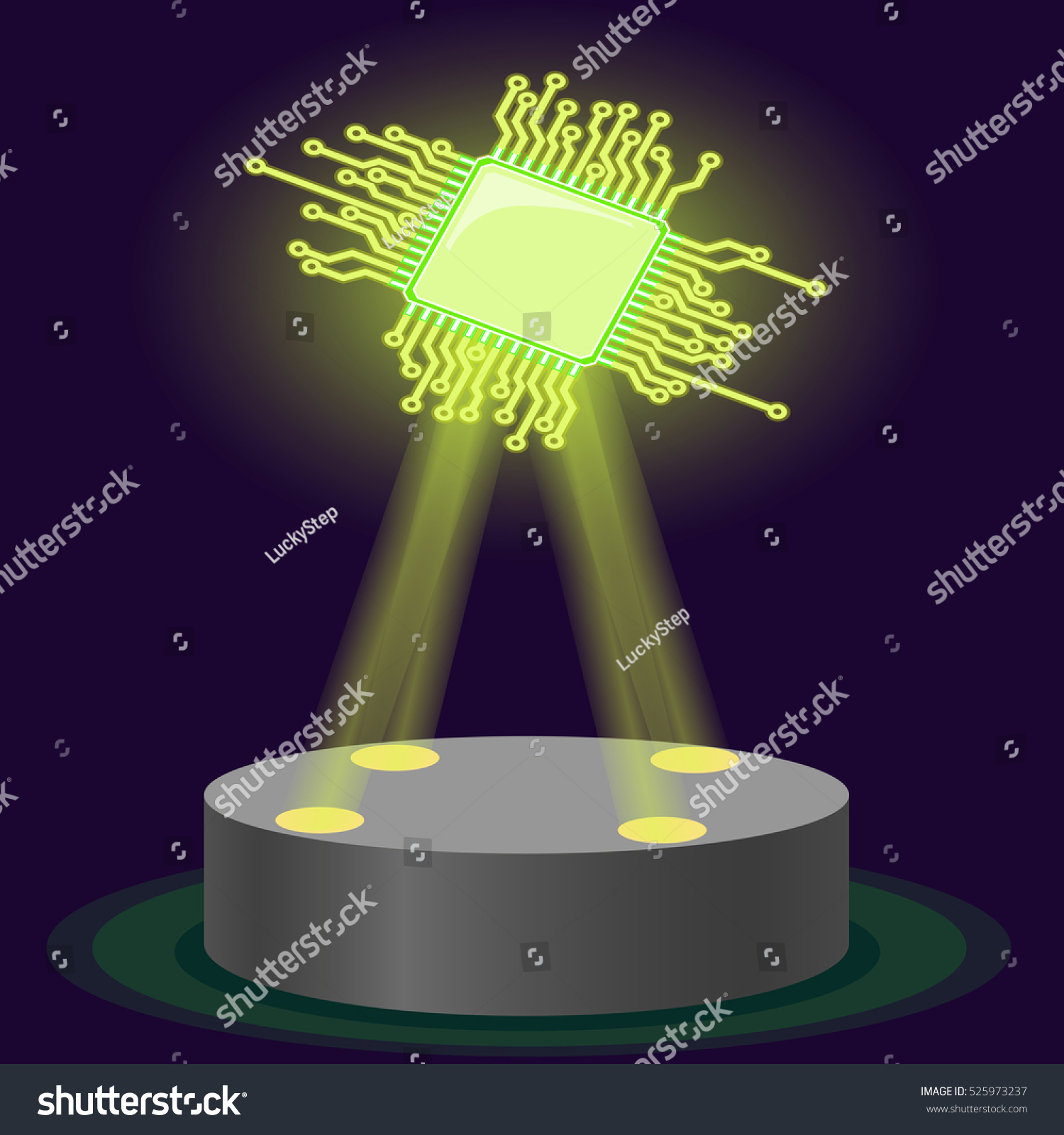 Hologram Chip Cpu New Technology Vector Stock Vector (Royalty Free ...