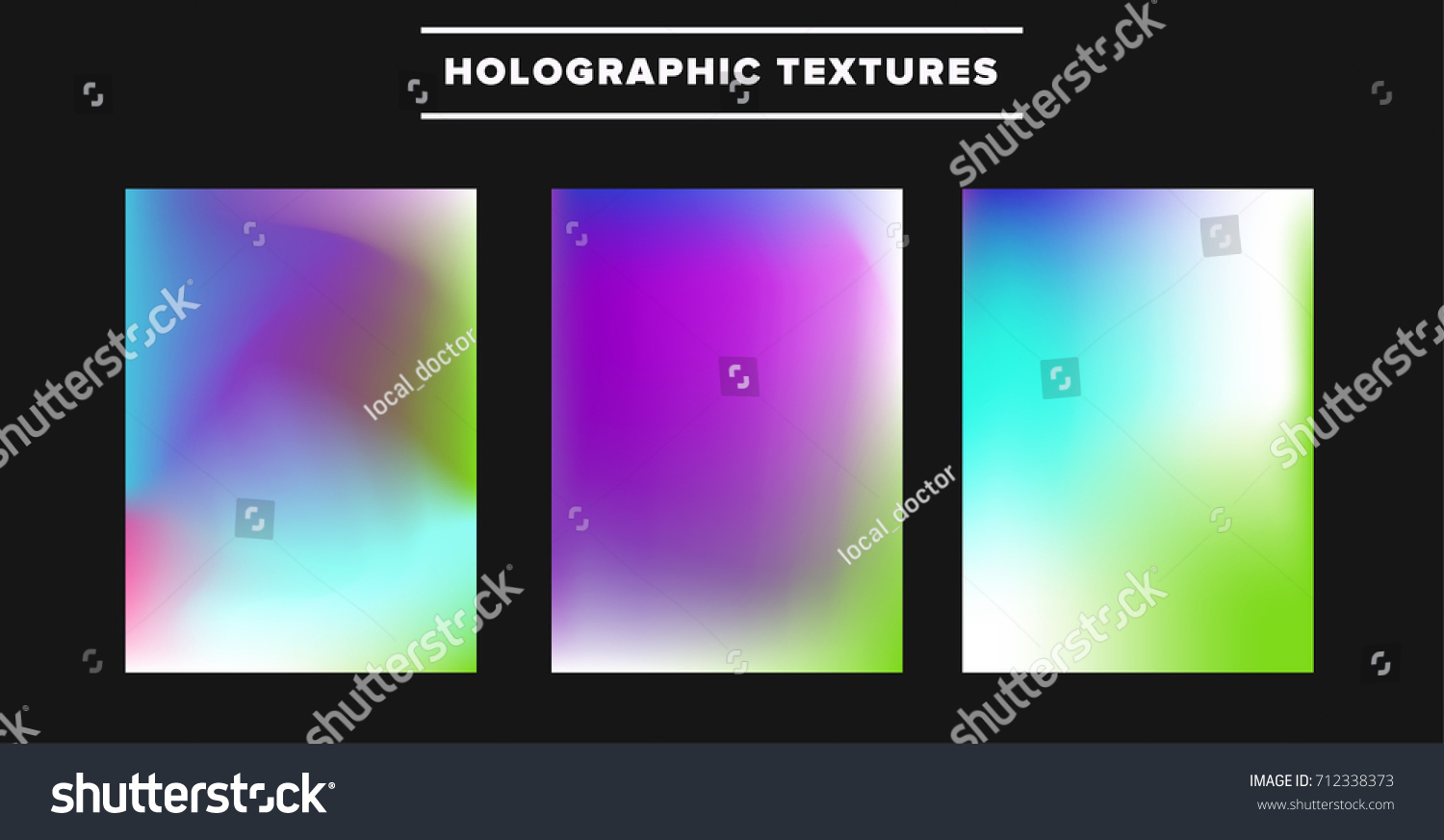 Holographic Textures Set: vector de stock (libre de regalías) 712338373 ...