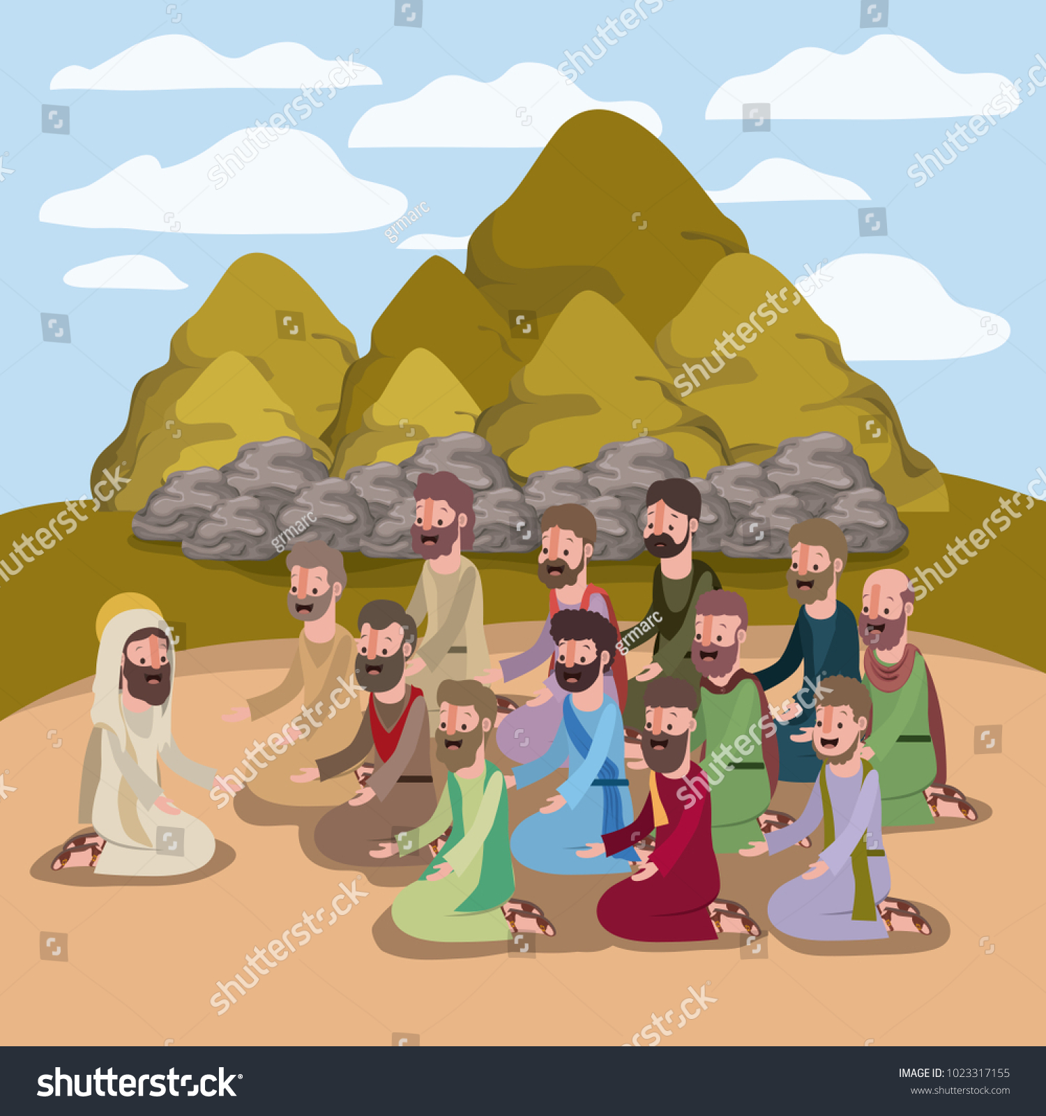 Holy Week Biblical Scene Stock Vector (Royalty Free) 1023317155