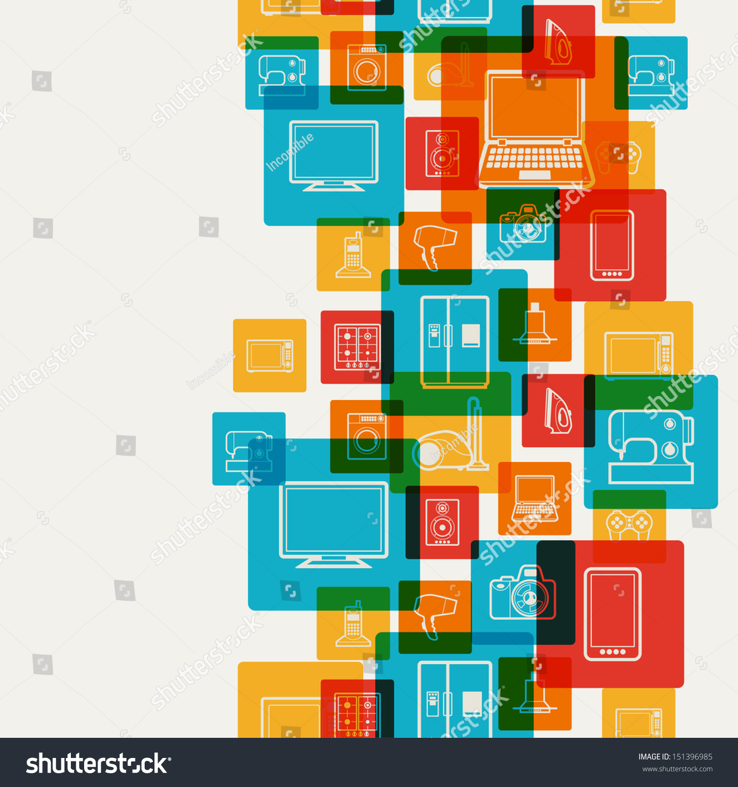 Home Appliances Electronics Background Stock Vector (Royalty Free ...
