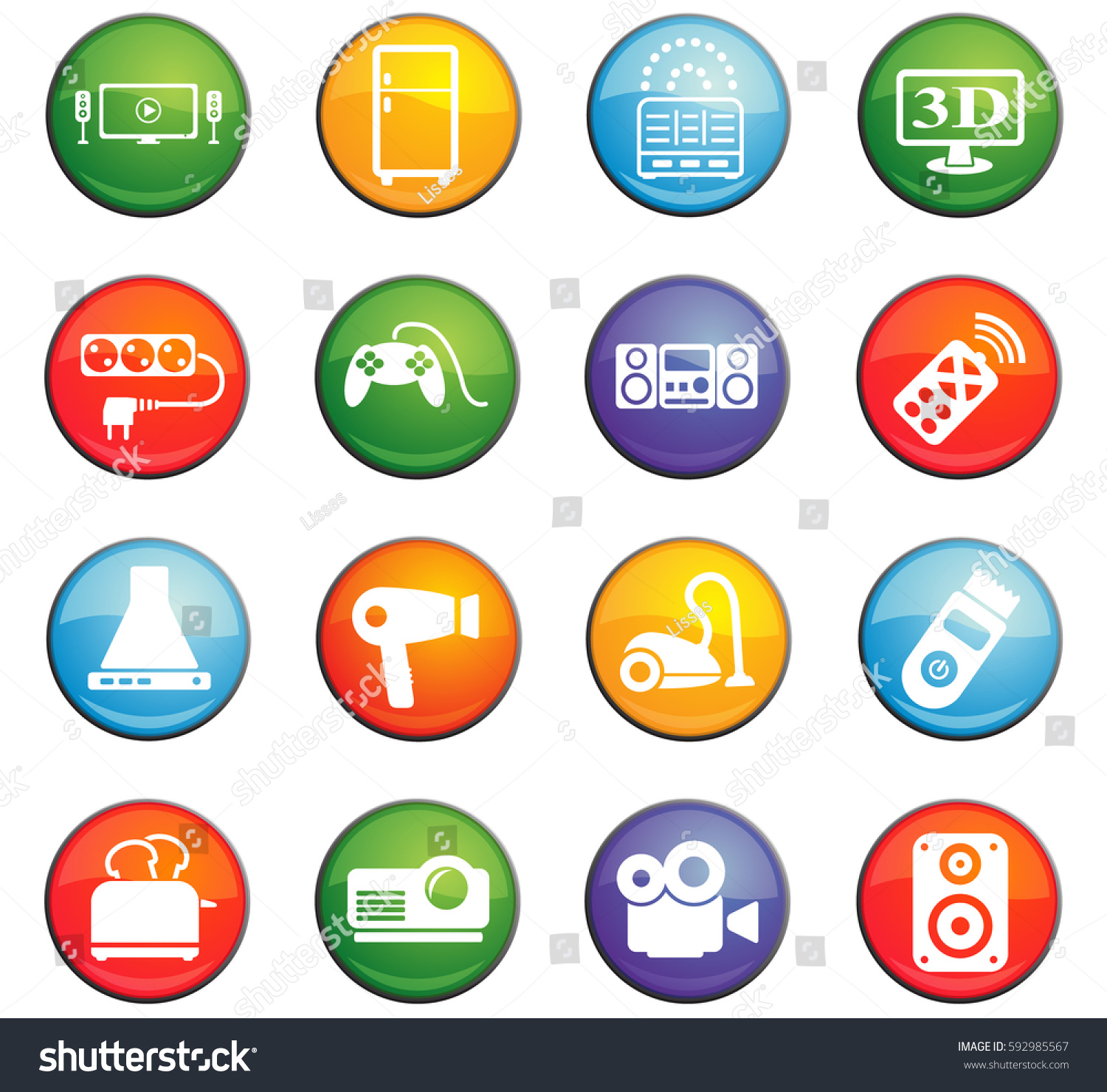 Home Appliances Vector Icons User Interface Stock Vector (Royalty Free ...