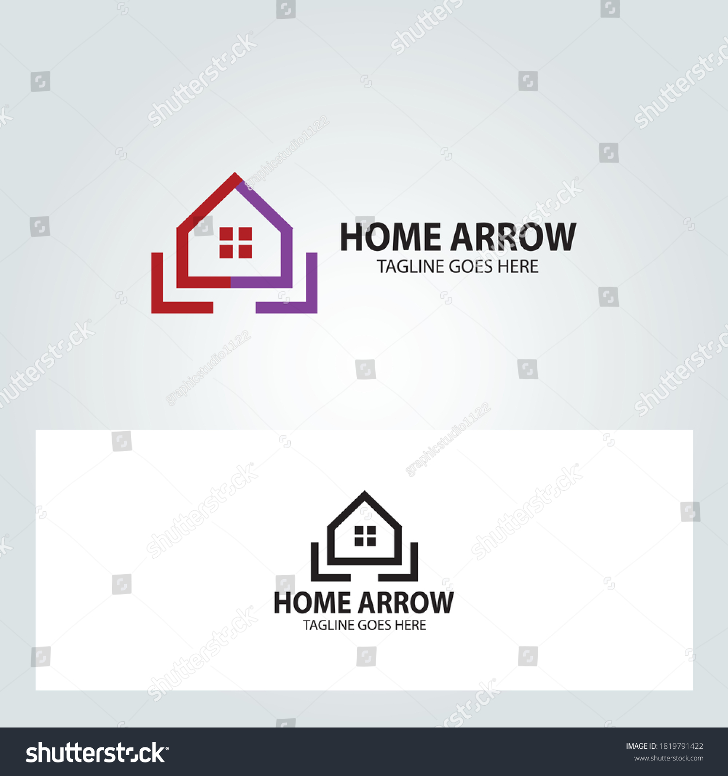 Home Arrow Logo Design Template Vector Stock Vector (Royalty Free ...