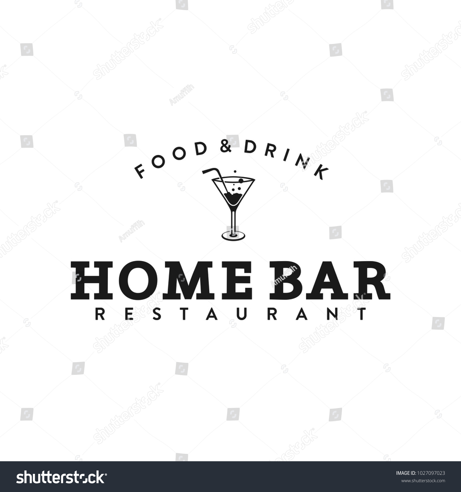 Home Bar Logo Vector Stock Vector (Royalty Free) 1027097023