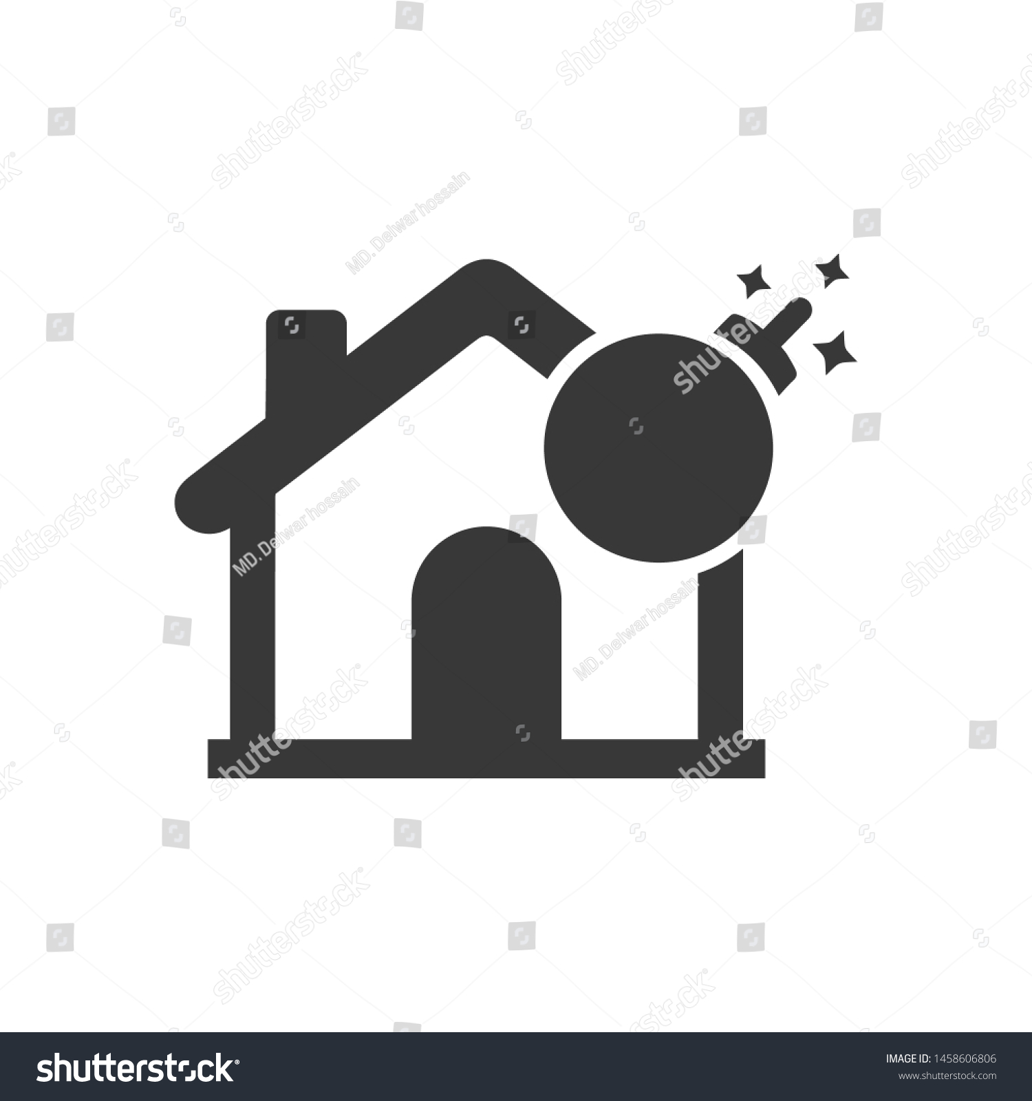 Home Bomb Explosion Icon Vector Graphics Stock Vector (Royalty Free ...