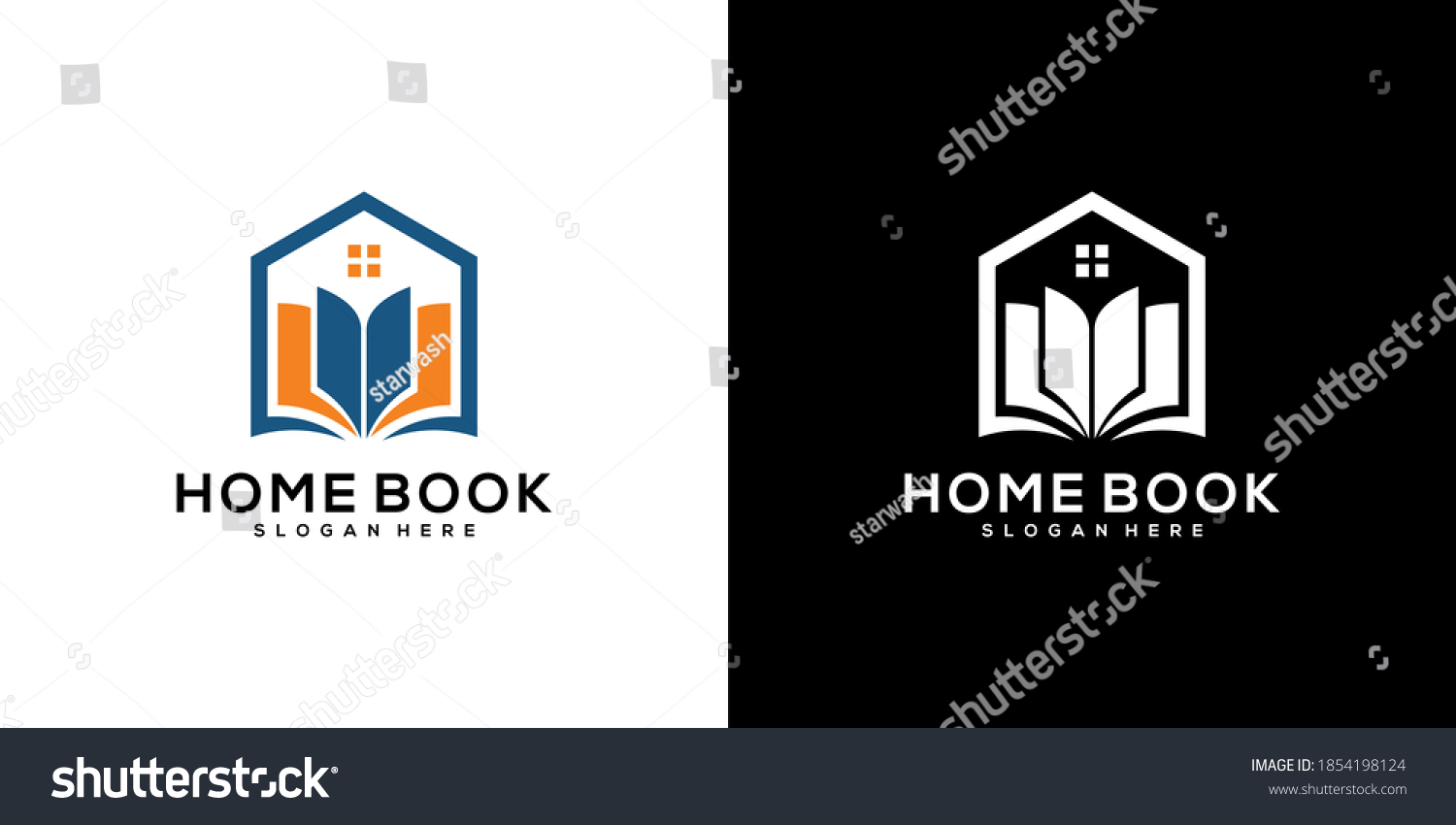 Home Book Logo Vector Design Stock Vector (Royalty Free) 1854198124 ...