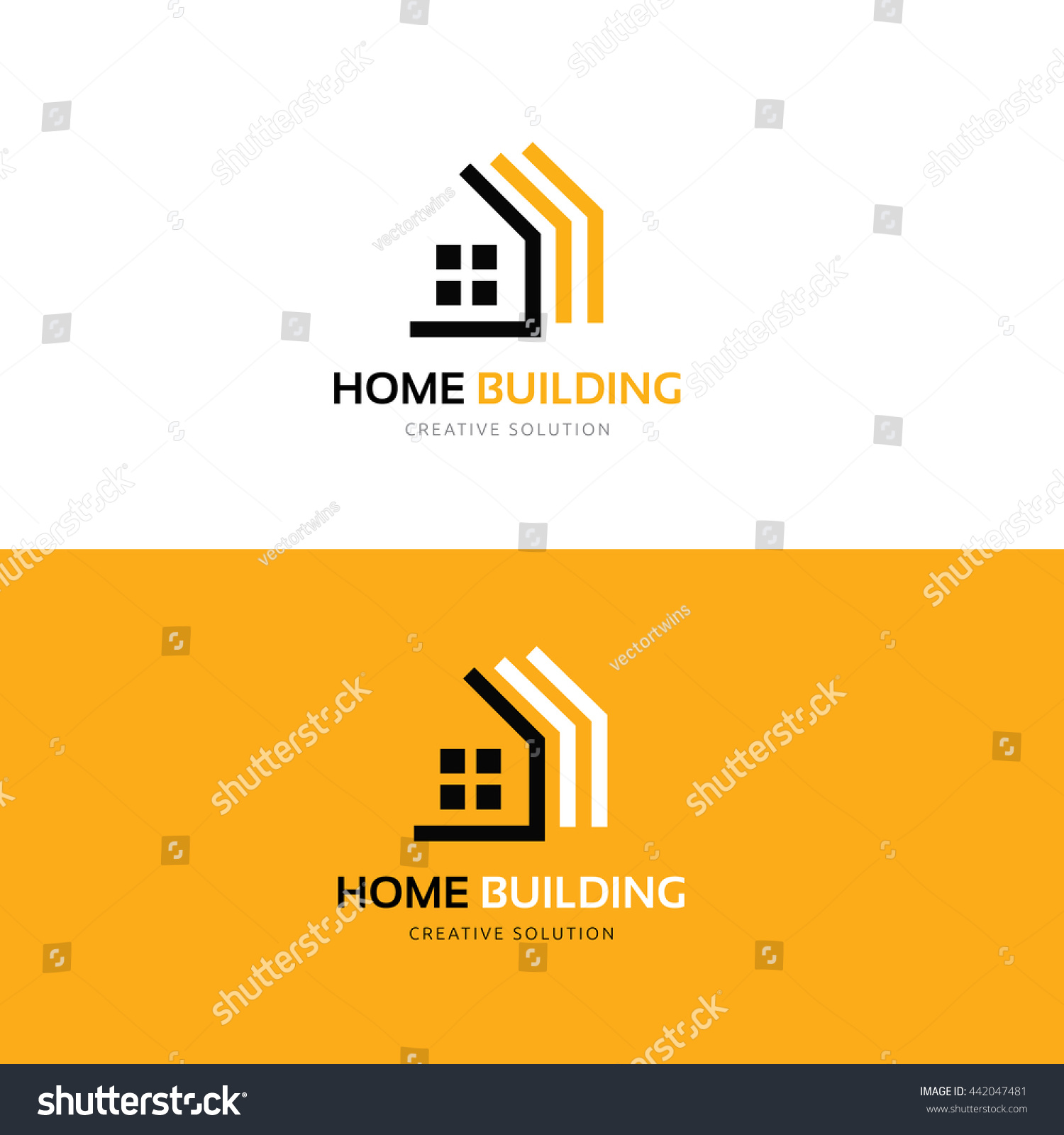 Home Building Logo Template Stock Vector (Royalty Free) 442047481 ...