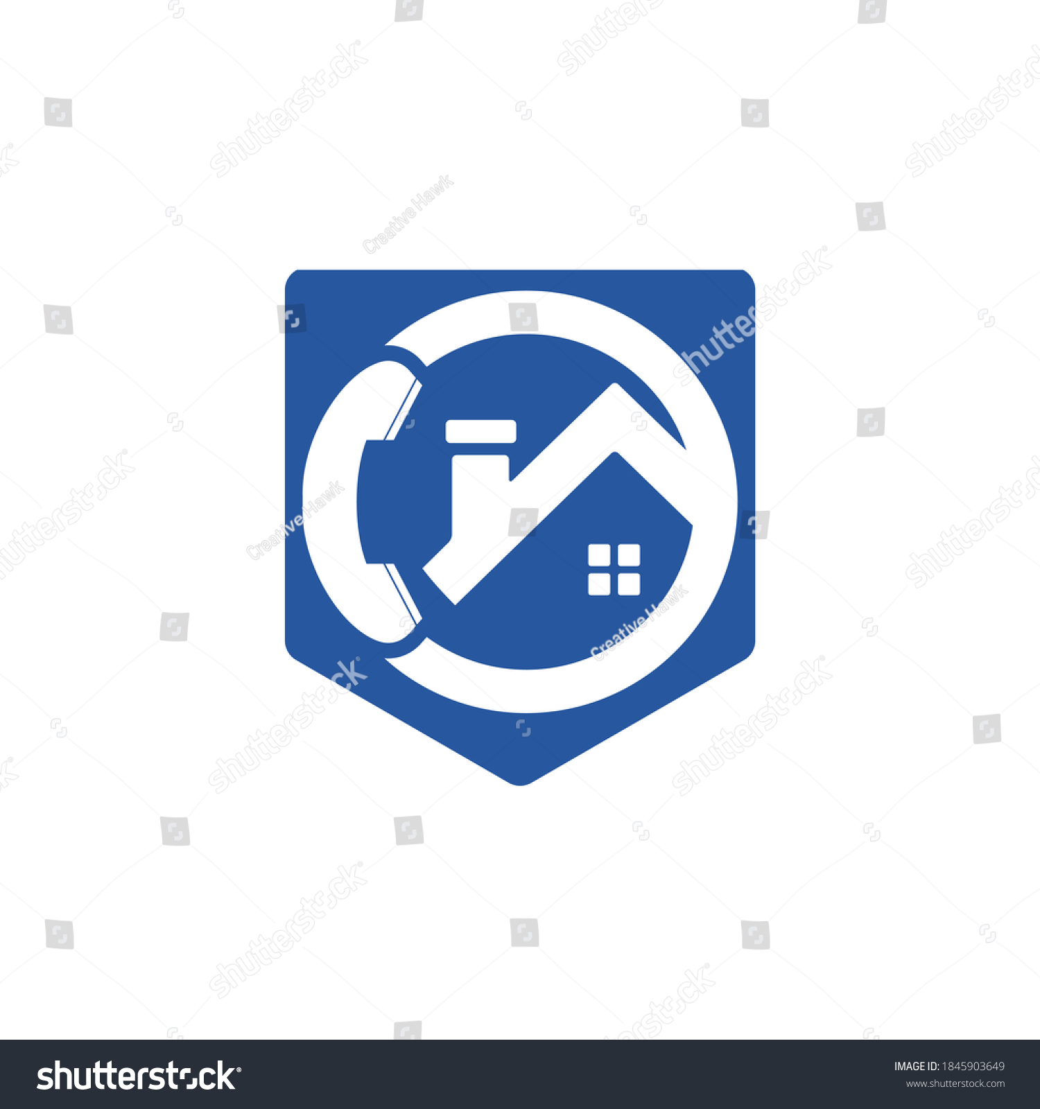 Home Call Logo Design Template Stock Vector (Royalty Free) 1845903649 ...
