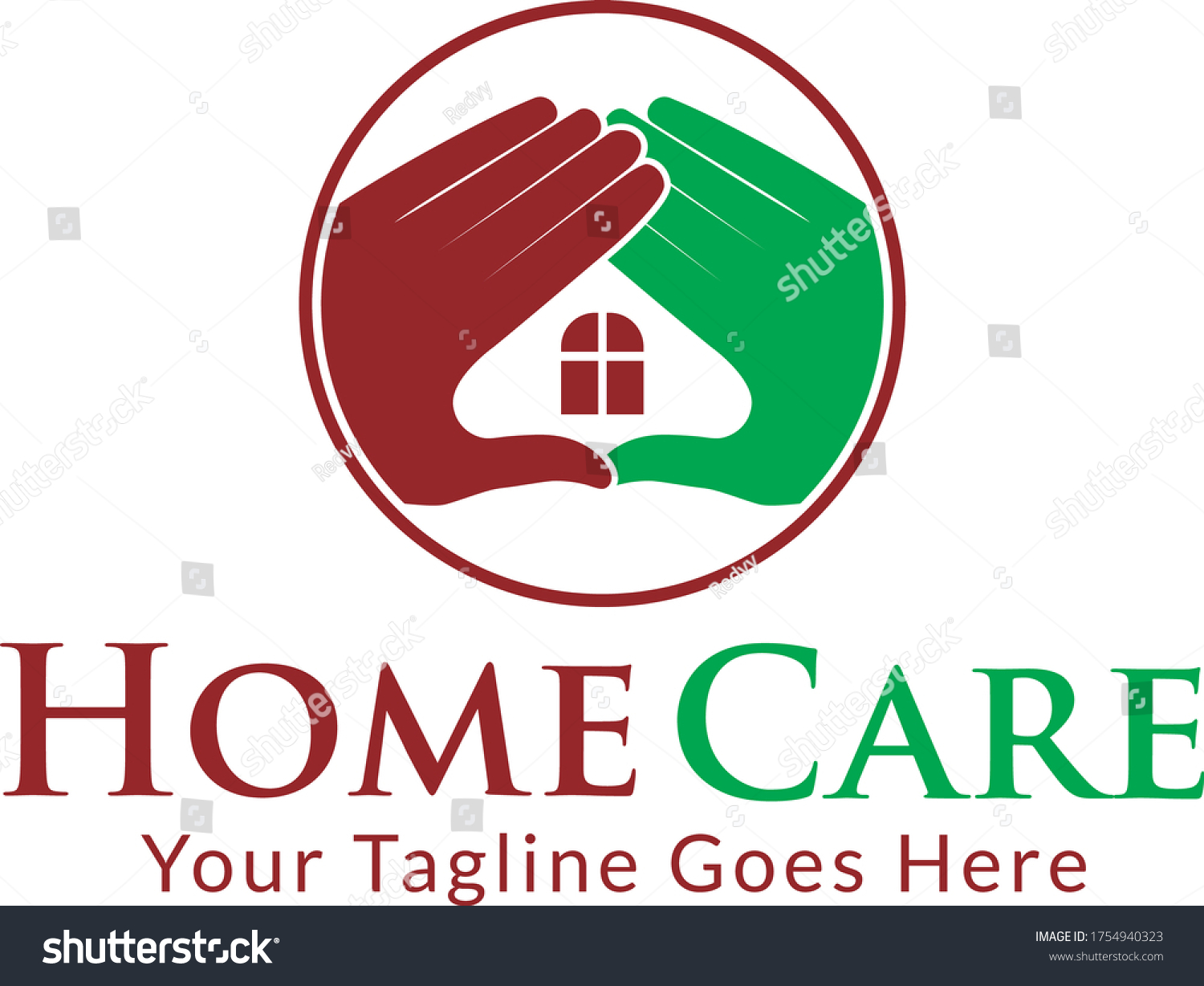 Home Care Hand Logo Template Stock Vector (Royalty Free) 1754940323 ...