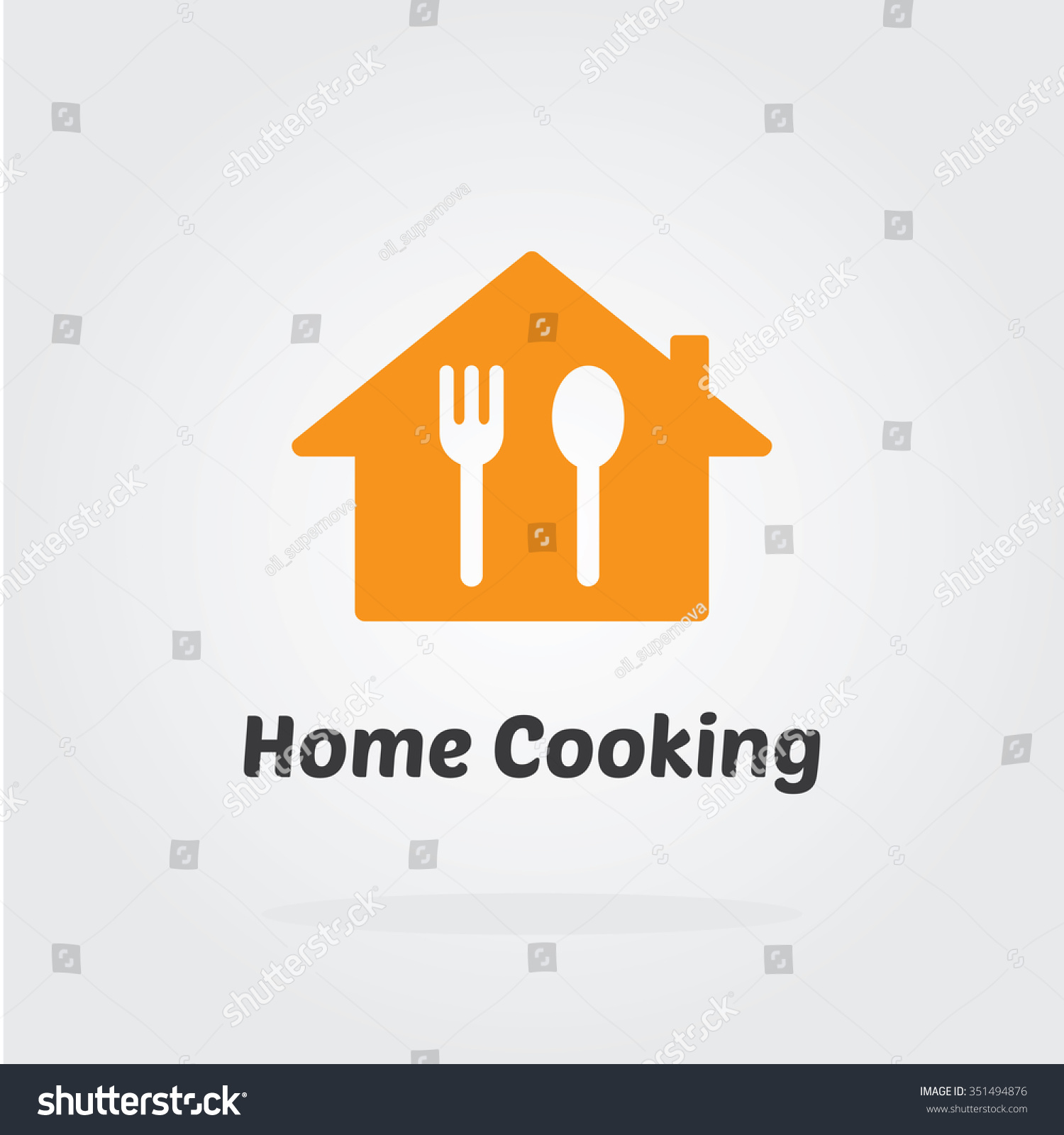 Home Cooking Logo Flat Design Vector Stock Vector (Royalty Free) 351494876