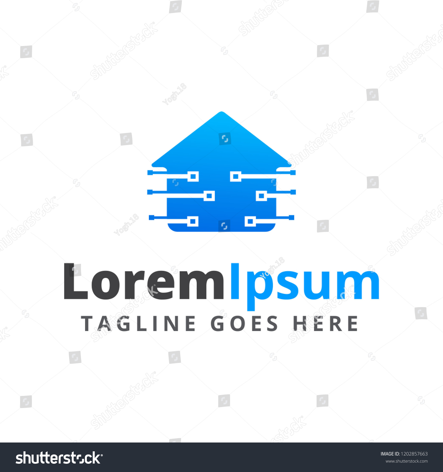 Home Digital Network Logo Design Stock Vector (Royalty Free) 1202857663