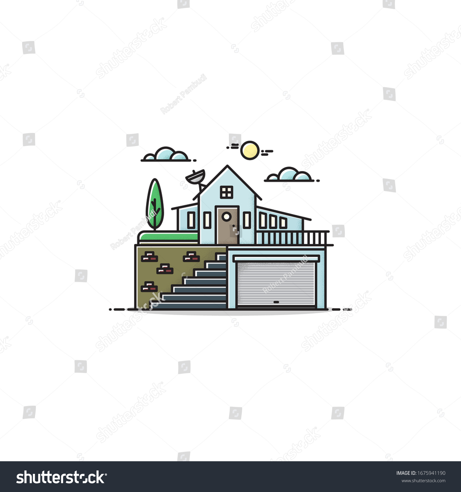 Home Flat Design Vector Illustration Stock Vector (Royalty Free ...
