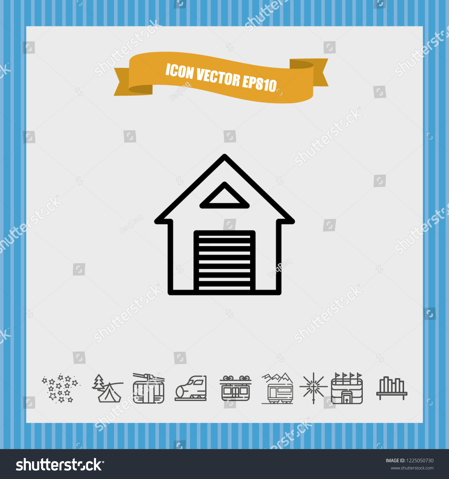 Home Garage Icon Vector Stock Vector (Royalty Free) 1225050730