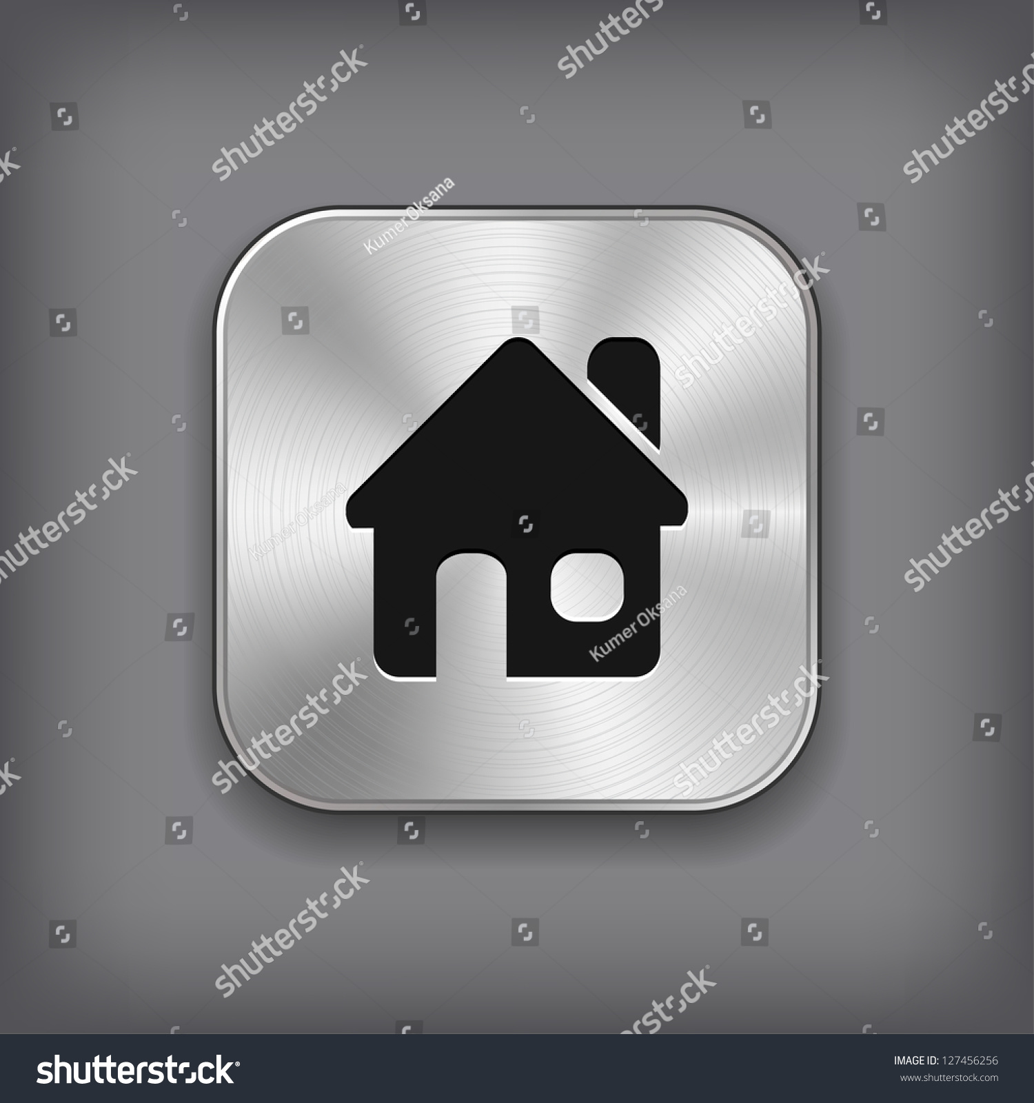 Home Icon - Vector Metal App Button - 127456256 : Shutterstock