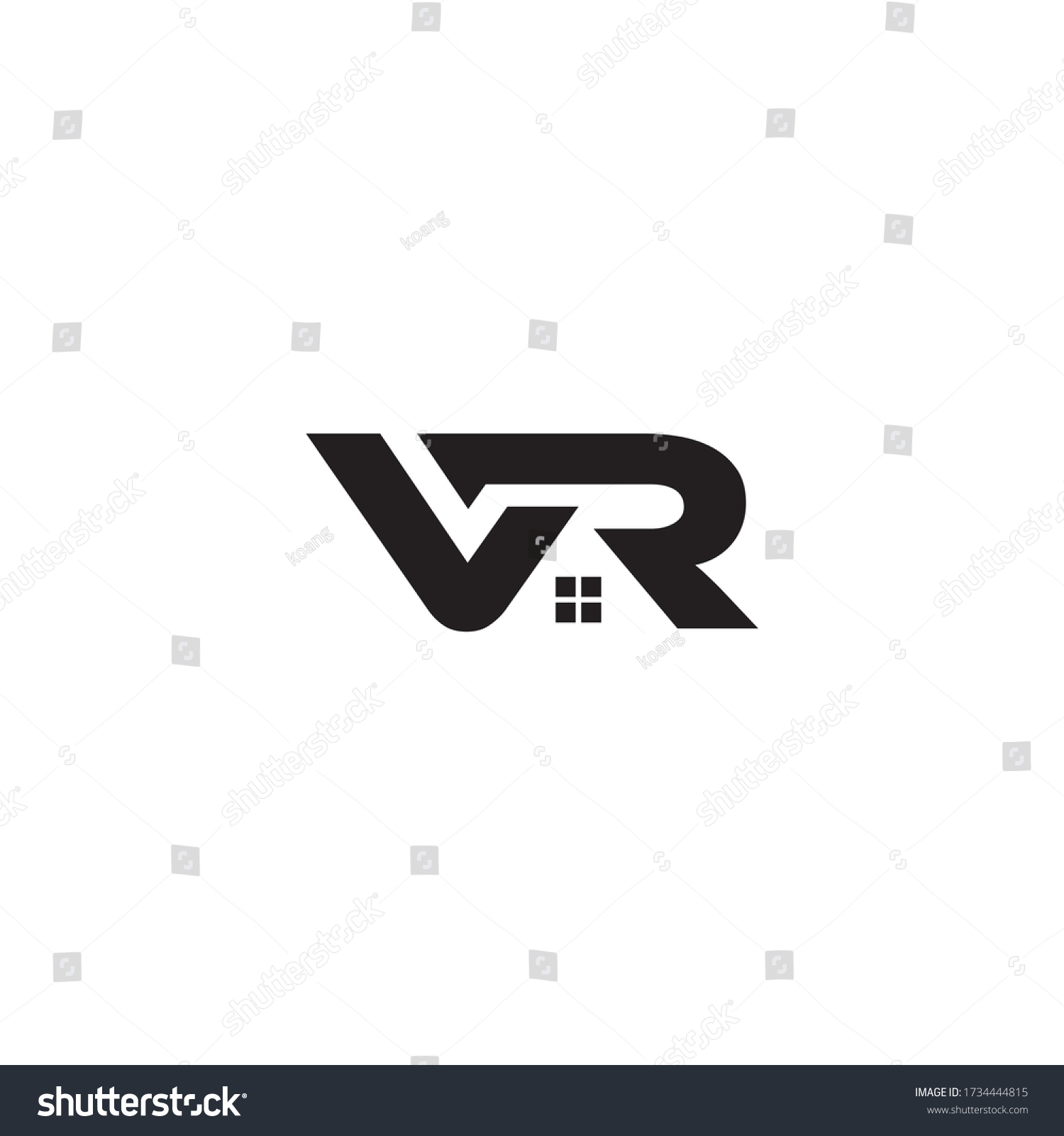 Home Initials Vr Rv Logo Design Stock Vector (Royalty Free) 1734444815 ...