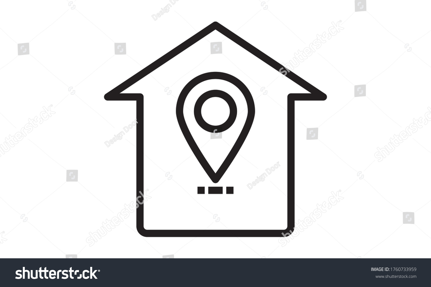 Home Location Icon Vector Image Stock Vector (Royalty Free) 1760733959 ...