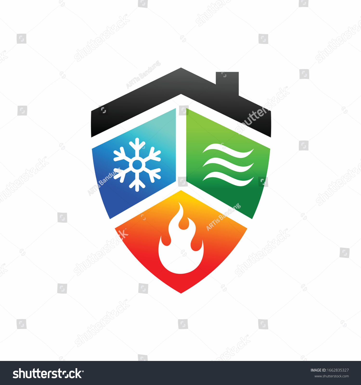 Home Logo Three Element Stock Vector (Royalty Free) 1662835327 ...