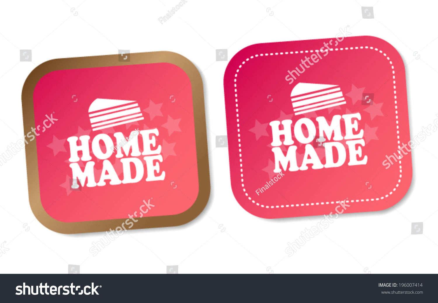 Home Made Stickers Stock Vector (Royalty Free) 196007414 | Shutterstock