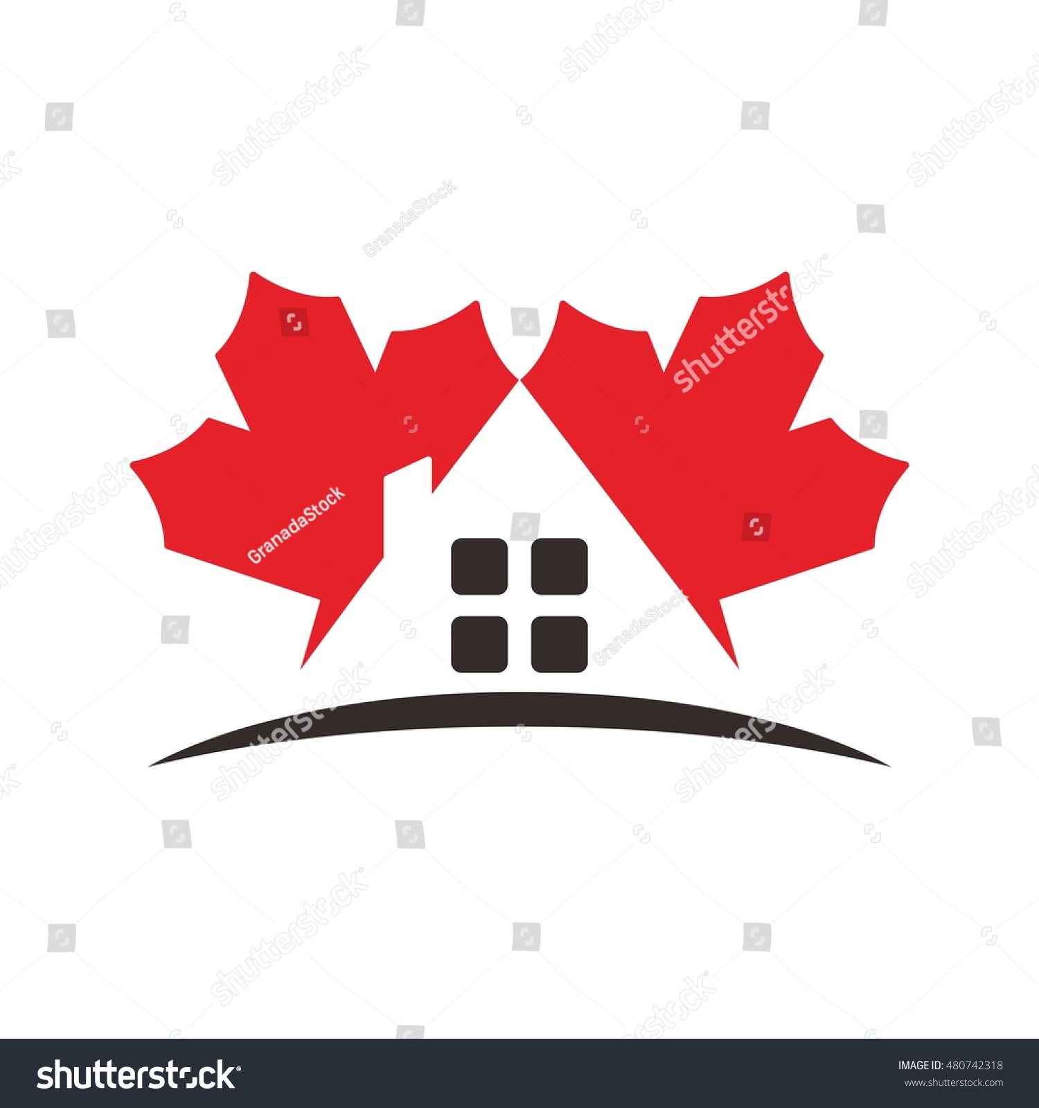 Home Maple Building Logo Template Stock Vector (Royalty Free) 480742318 ...