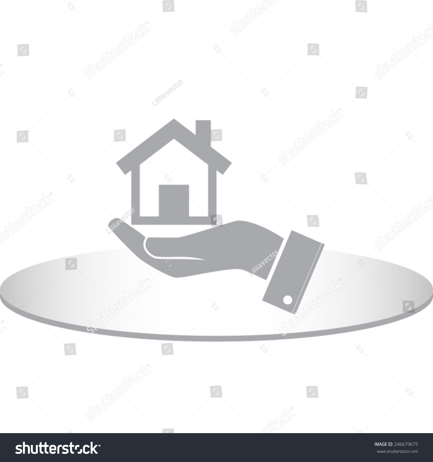 Home On Hand Vector Icon Stock Vector (Royalty Free) 246679675 ...
