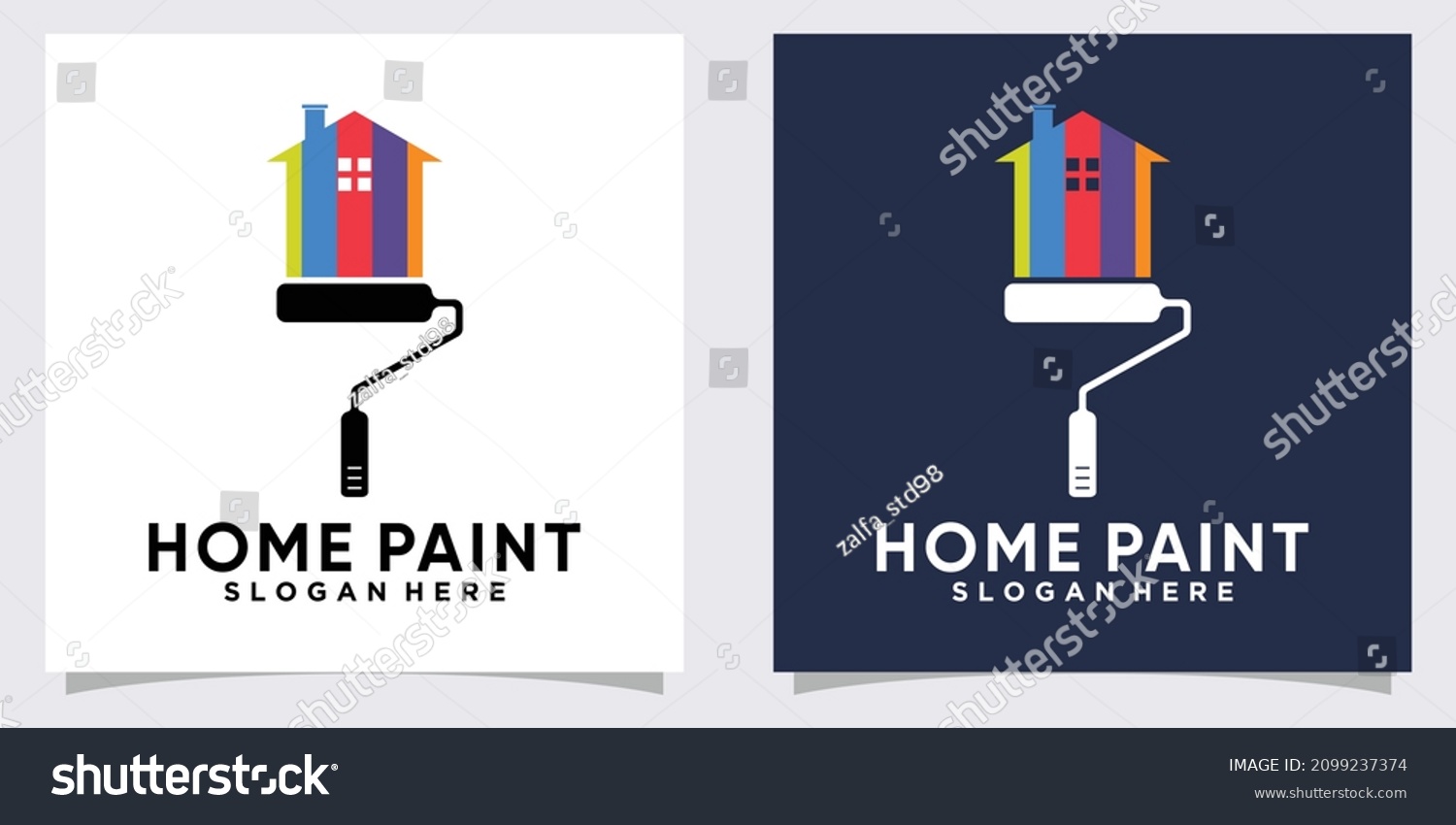 Home Panting Logo Design Creative Concept Stock Vector (Royalty Free ...