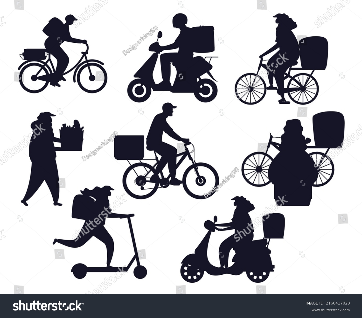 Home Parcel Delivery Silhouettes Premium Vector Stock Vector (Royalty ...