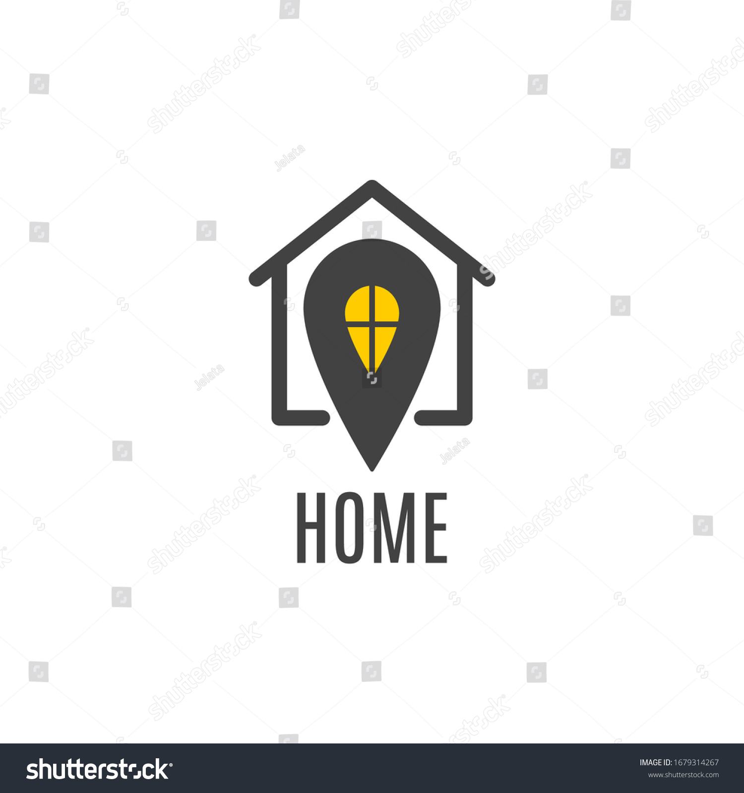 Home Pin Logo Vector Design Stock Vector (Royalty Free) 1679314267