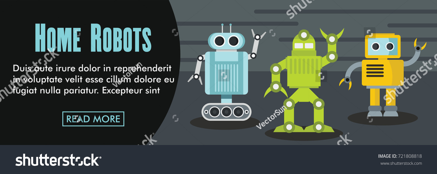 Home Robots Horizontal Banner Stock Vector (Royalty Free) 721808818 ...