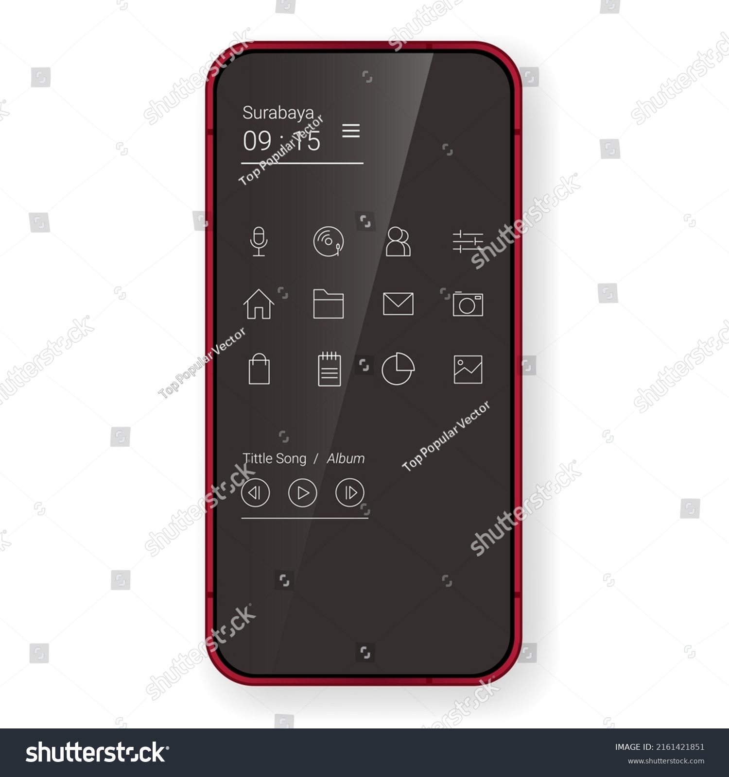 Home Screen User Interface Smartphone Theme Stock Vector (Royalty Free ...