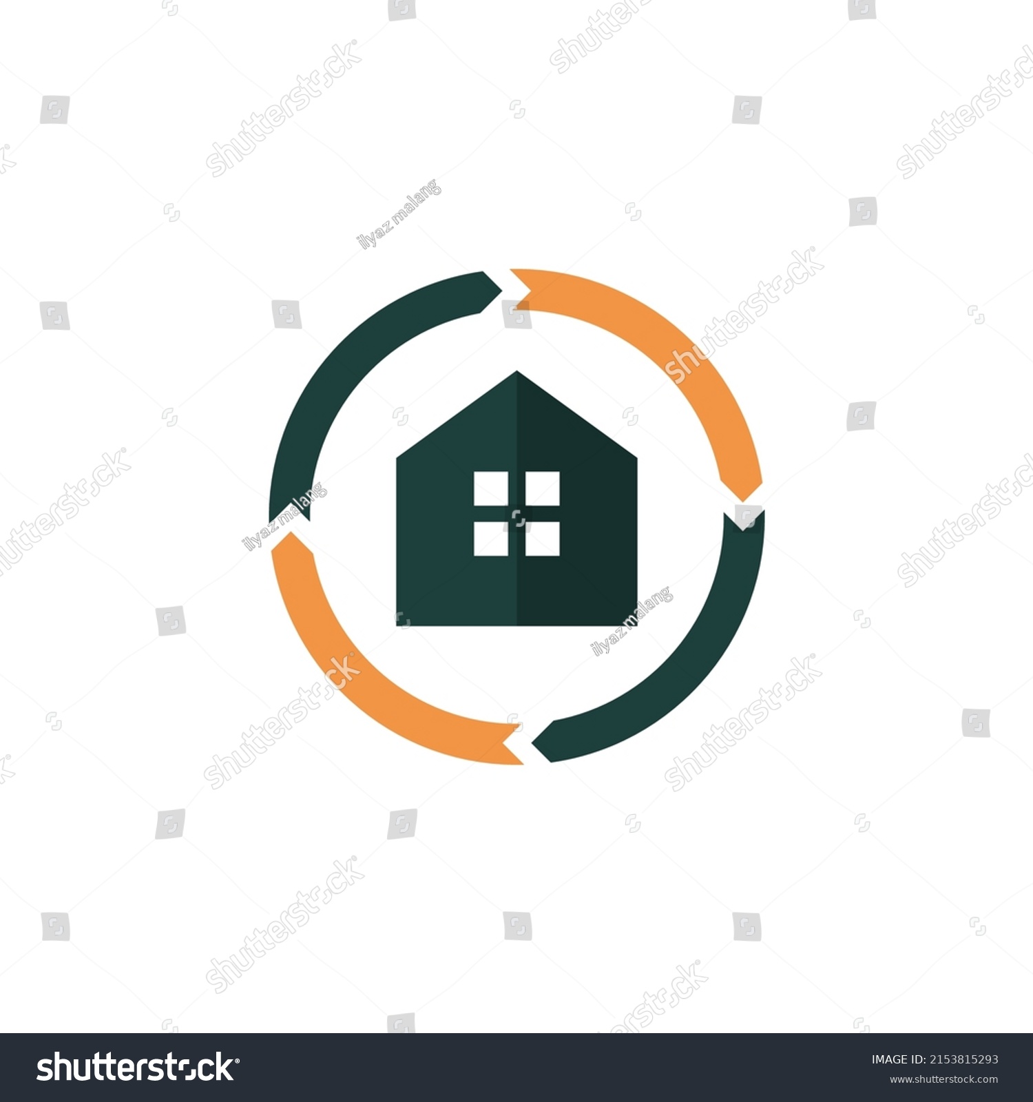 Home Share Logo Flat Design Stock Vector (Royalty Free) 2153815293 ...
