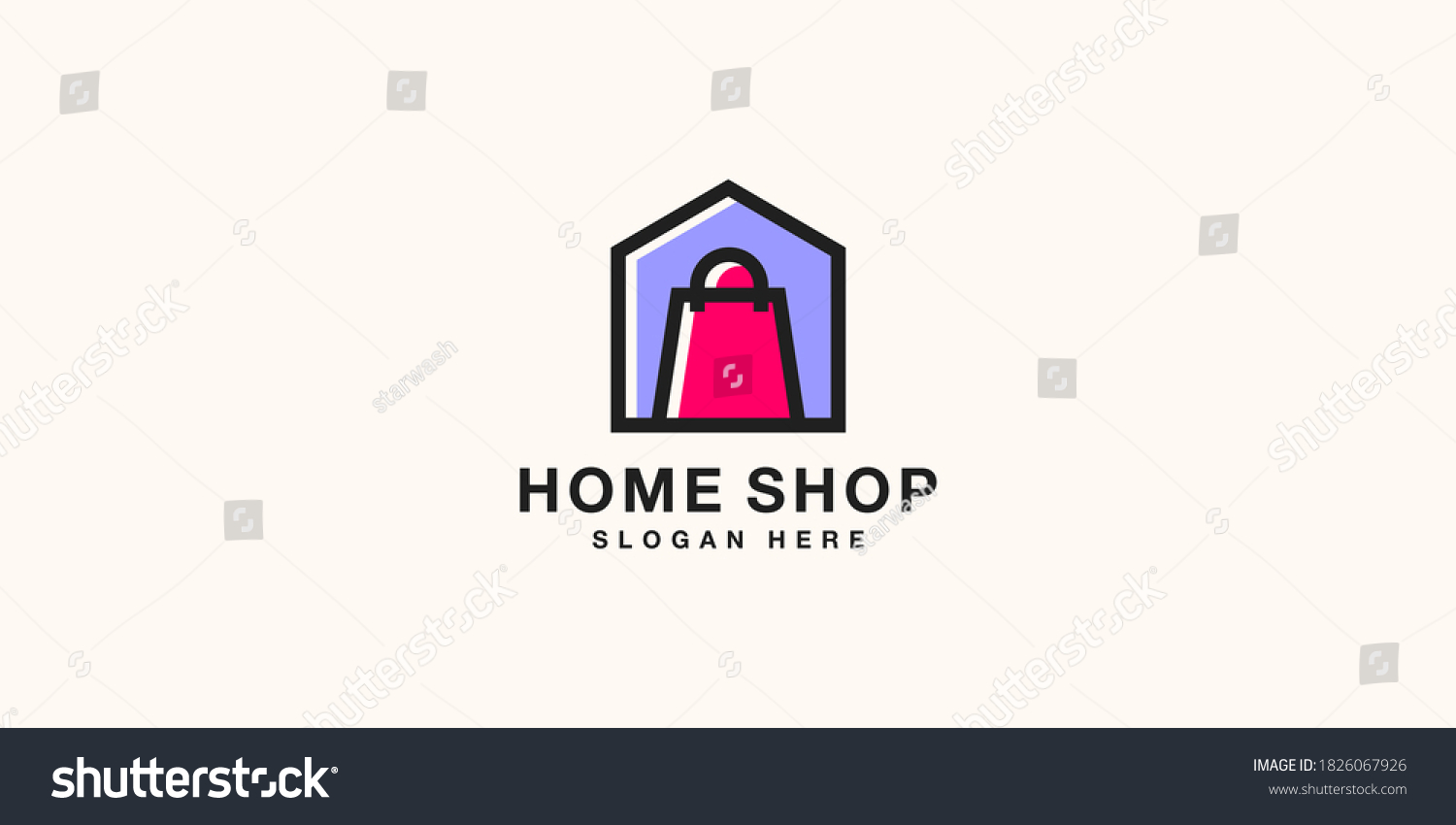 Home Shop Logo Vector Design Stock Vector (Royalty Free) 1826067926 ...