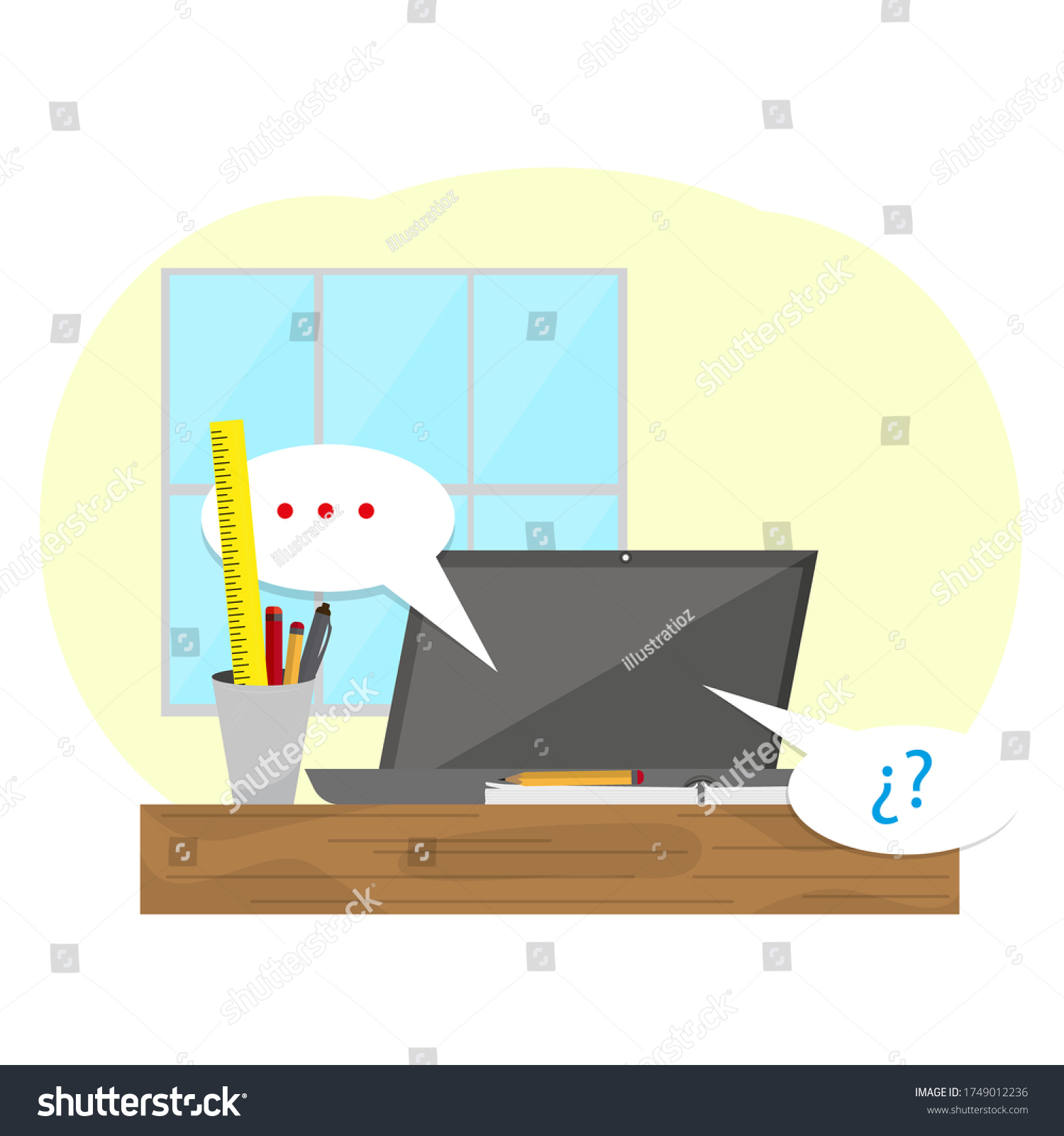 Home Study Concept Online Class Selflearning Stock Vector (Royalty Free ...