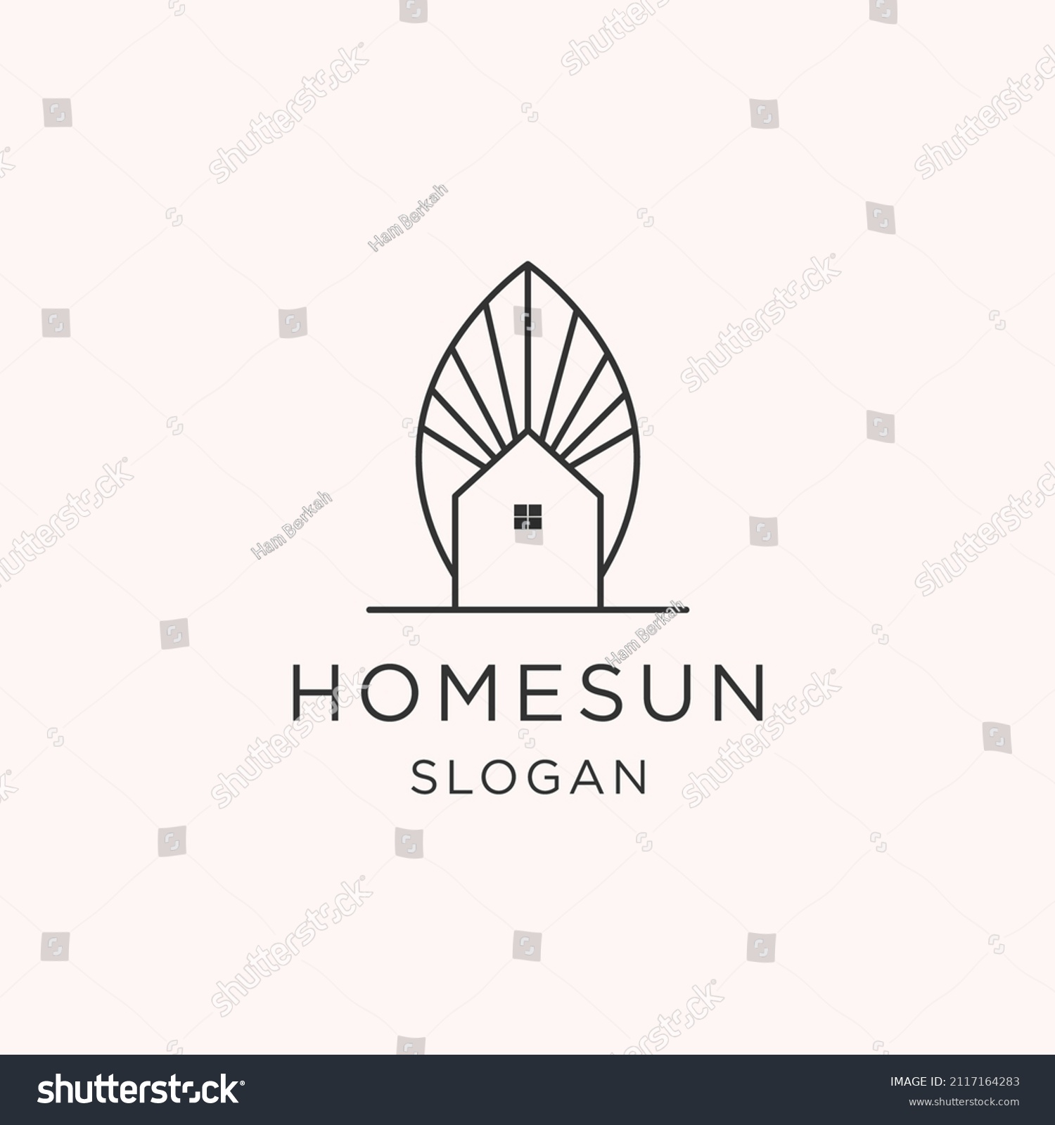 Home Sun Logo Icon Flat Design Stock Vector (Royalty Free) 2117164283 ...