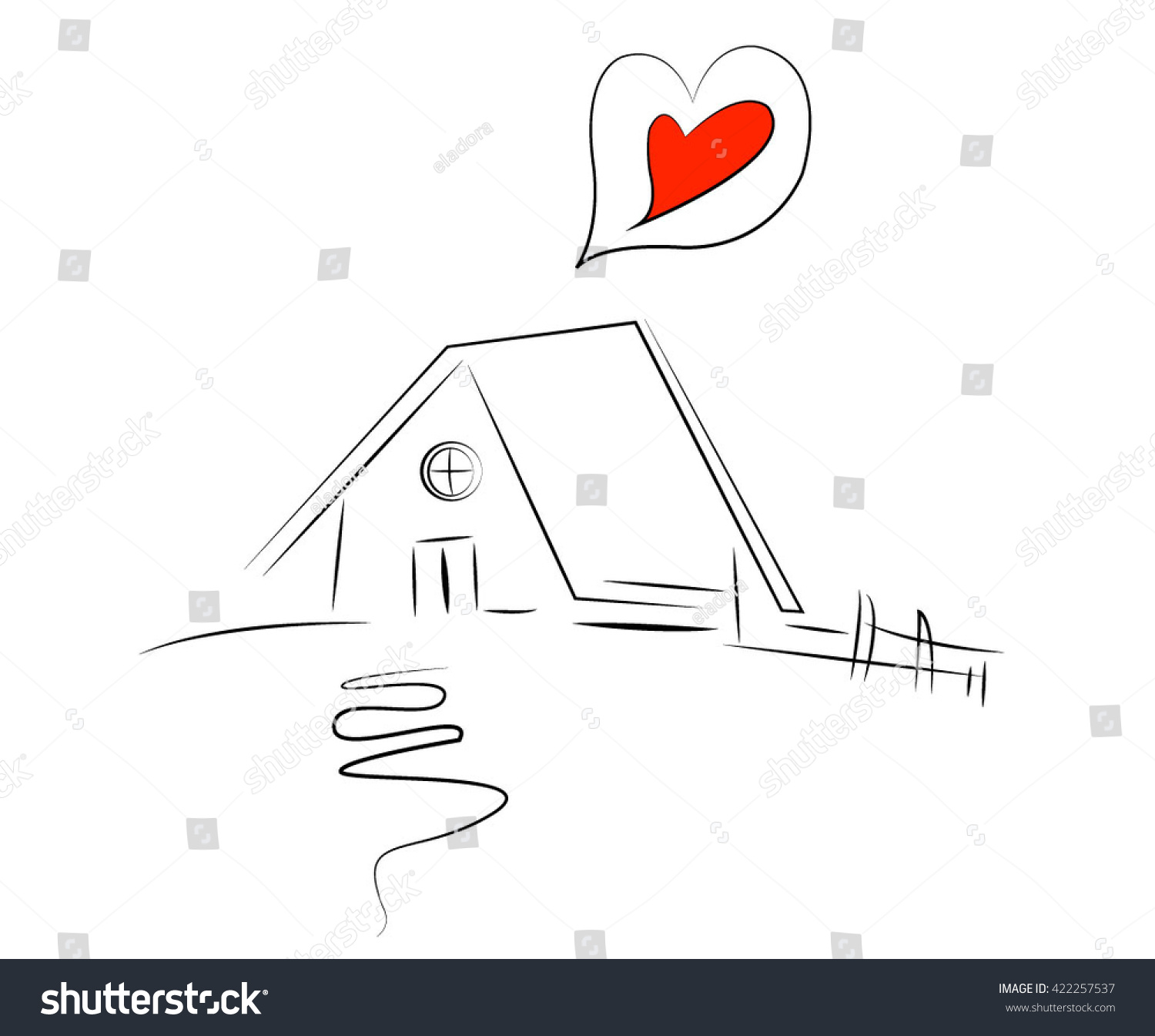 Home Sweet Home Drawing Vector Stock Vector (Royalty Free) 422257537