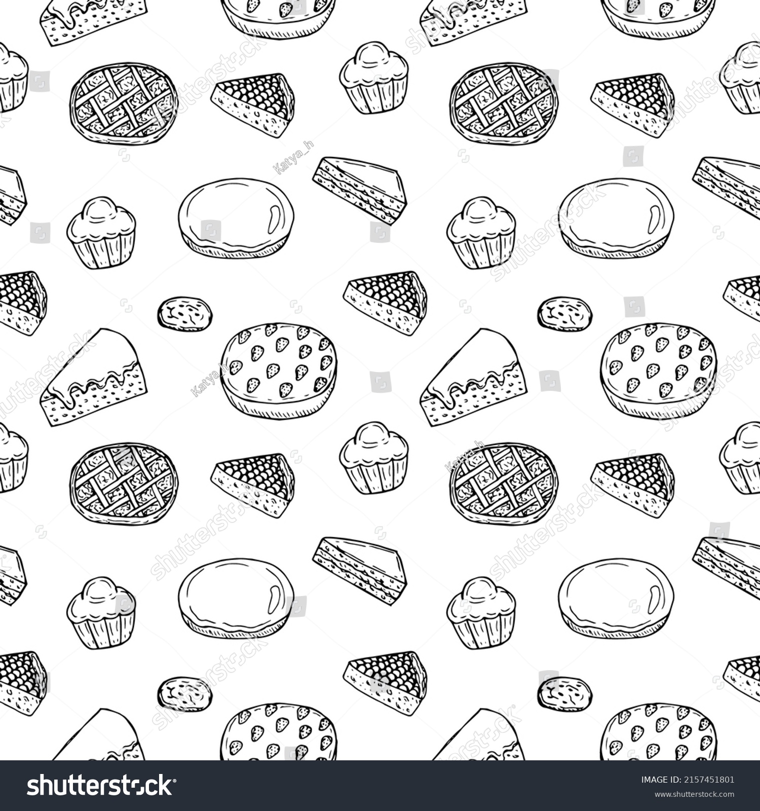 Homemade Baking Seamless Pattern Vector Illustration Stock Vector ...